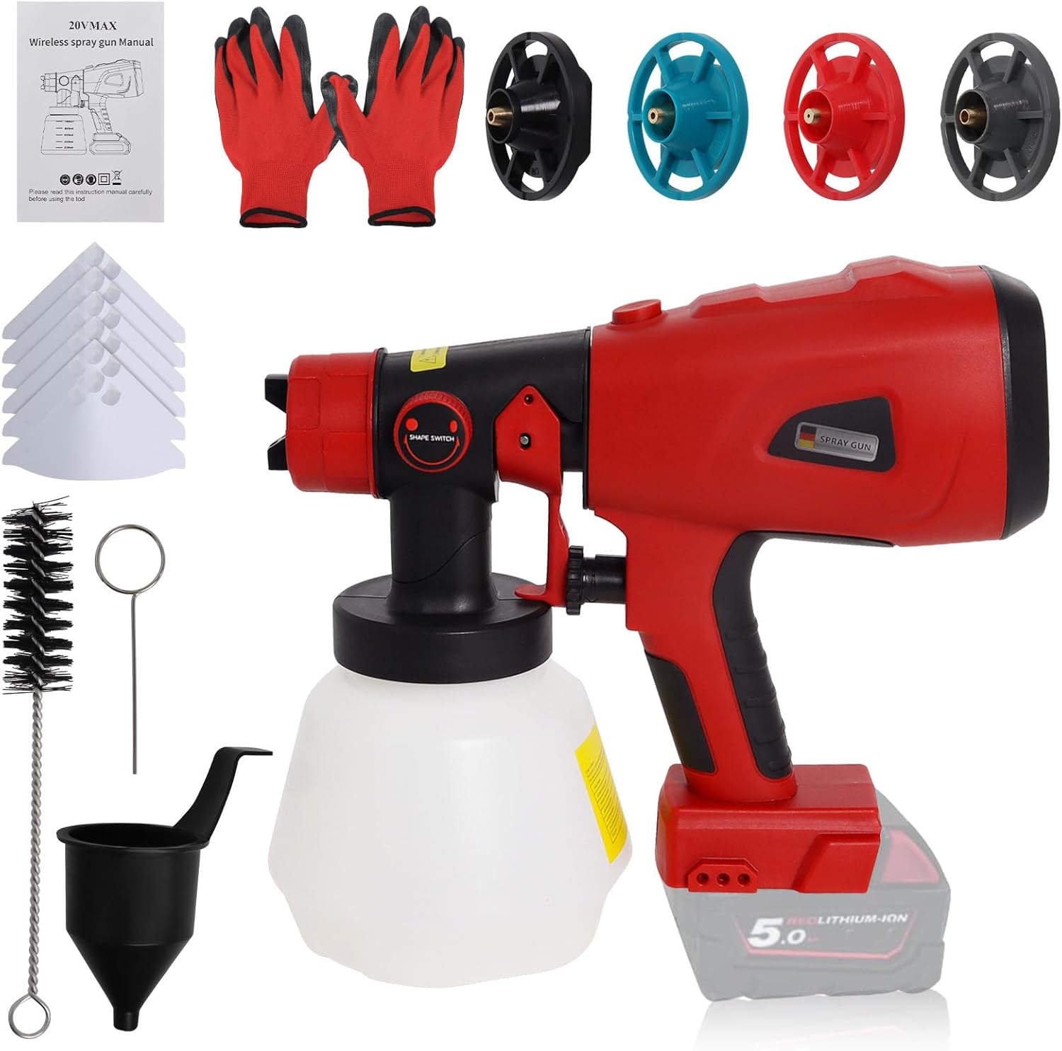 Cordless Paint Sprayer for Milwaukee M18 18V Lithium Battery, HVLP ...
