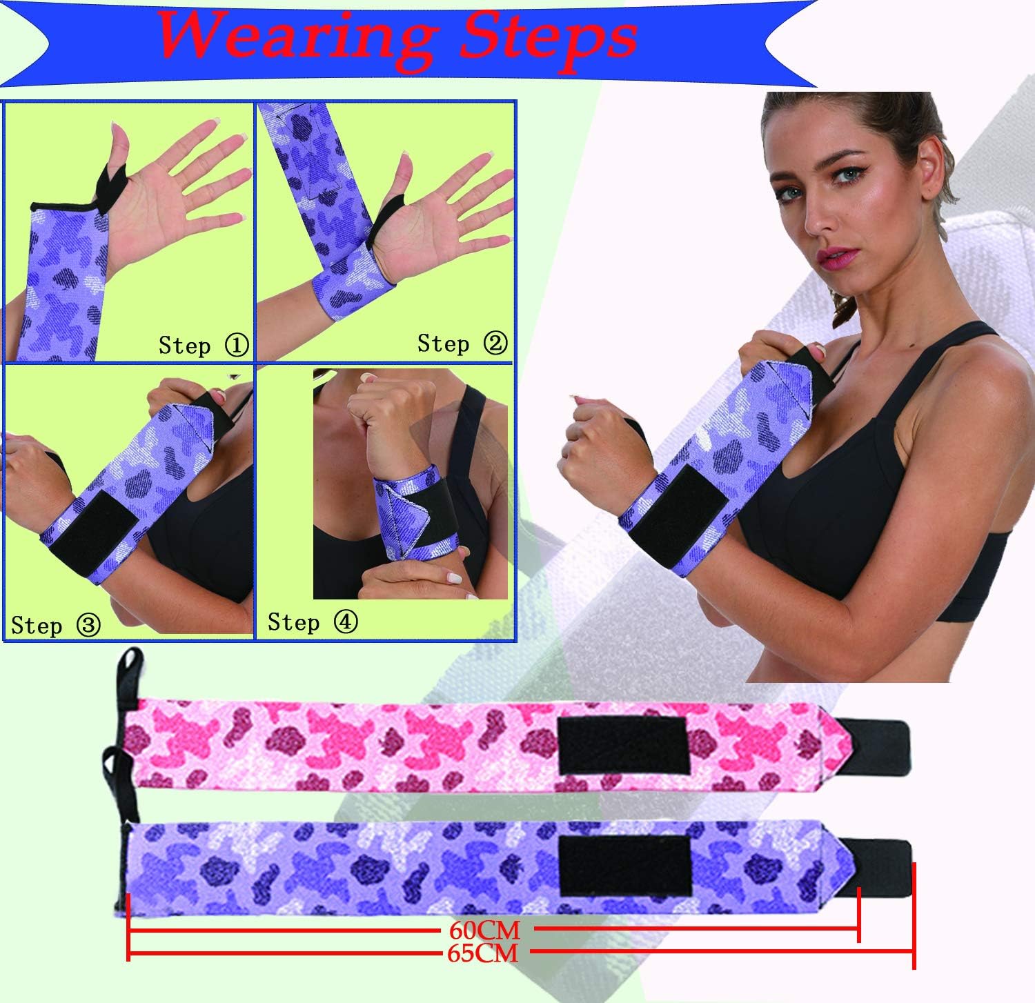 ACENTRY Nylon Cowboy Wrist Wraps Weightlifting Training Wrist Support ...