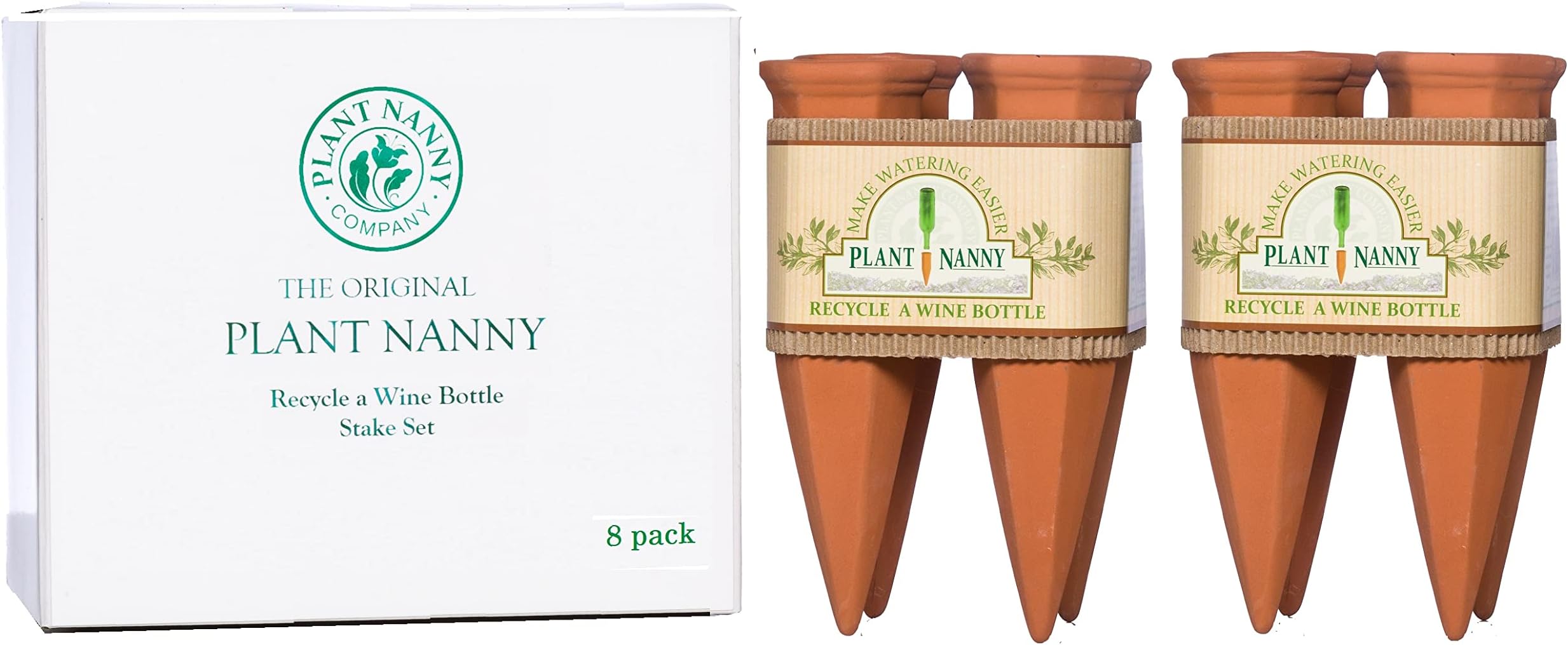 Amazon.com : Plant Nanny 8 Count Recycle a Wine Bottle Stake Set ...