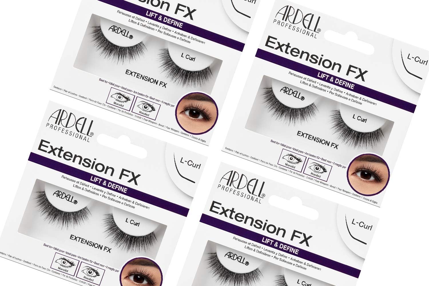 Amazon.com: Ardell Extension FX L Curl False Eye Lashes to Lift ...