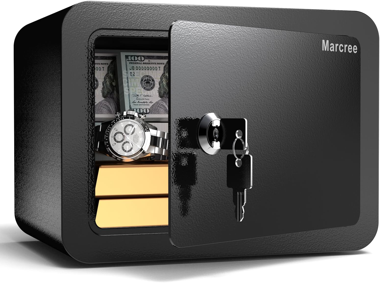 Bonsaii Safe Box for Money, 0.23 Cubic Feet Small Home Safe Lock Box ...