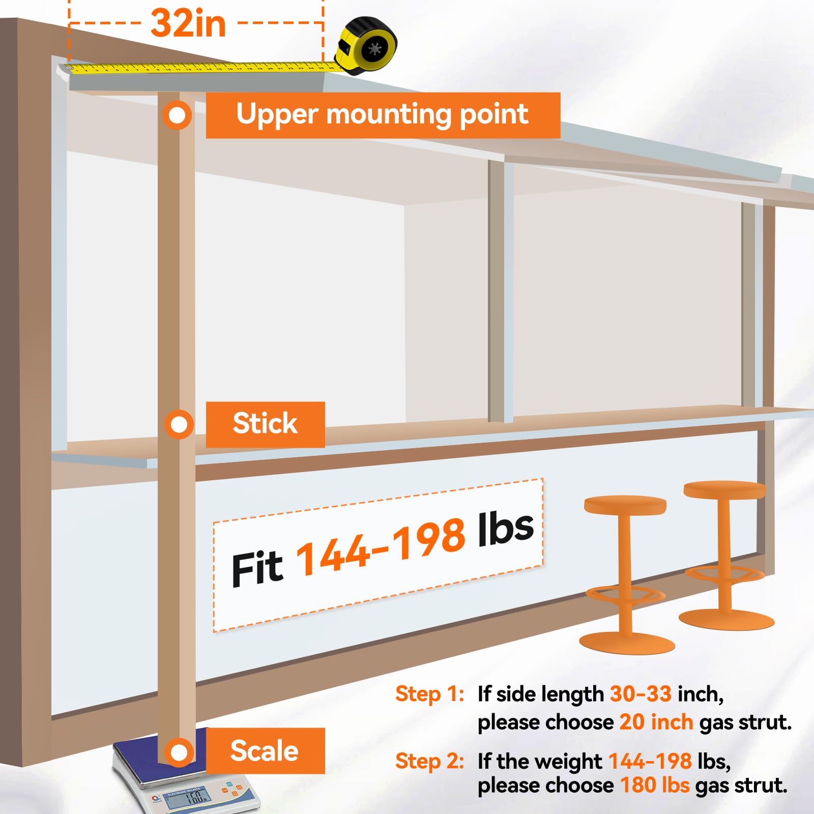 Snapklik.com : PAMAGOO C1621478 20 Inch 180 Lbs Gas Struts C16-21478 ...