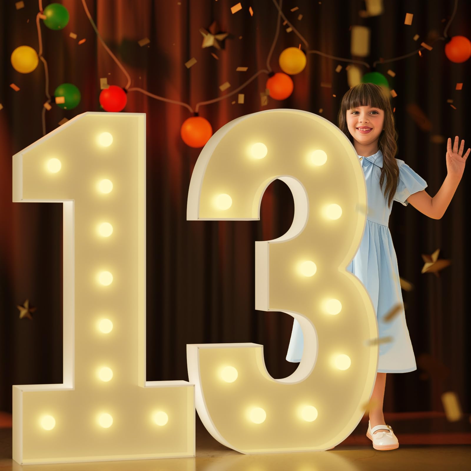 Snapklik.com : Marquee Numbers 4 Feet Tall Large Light Up Numbers 13th ...