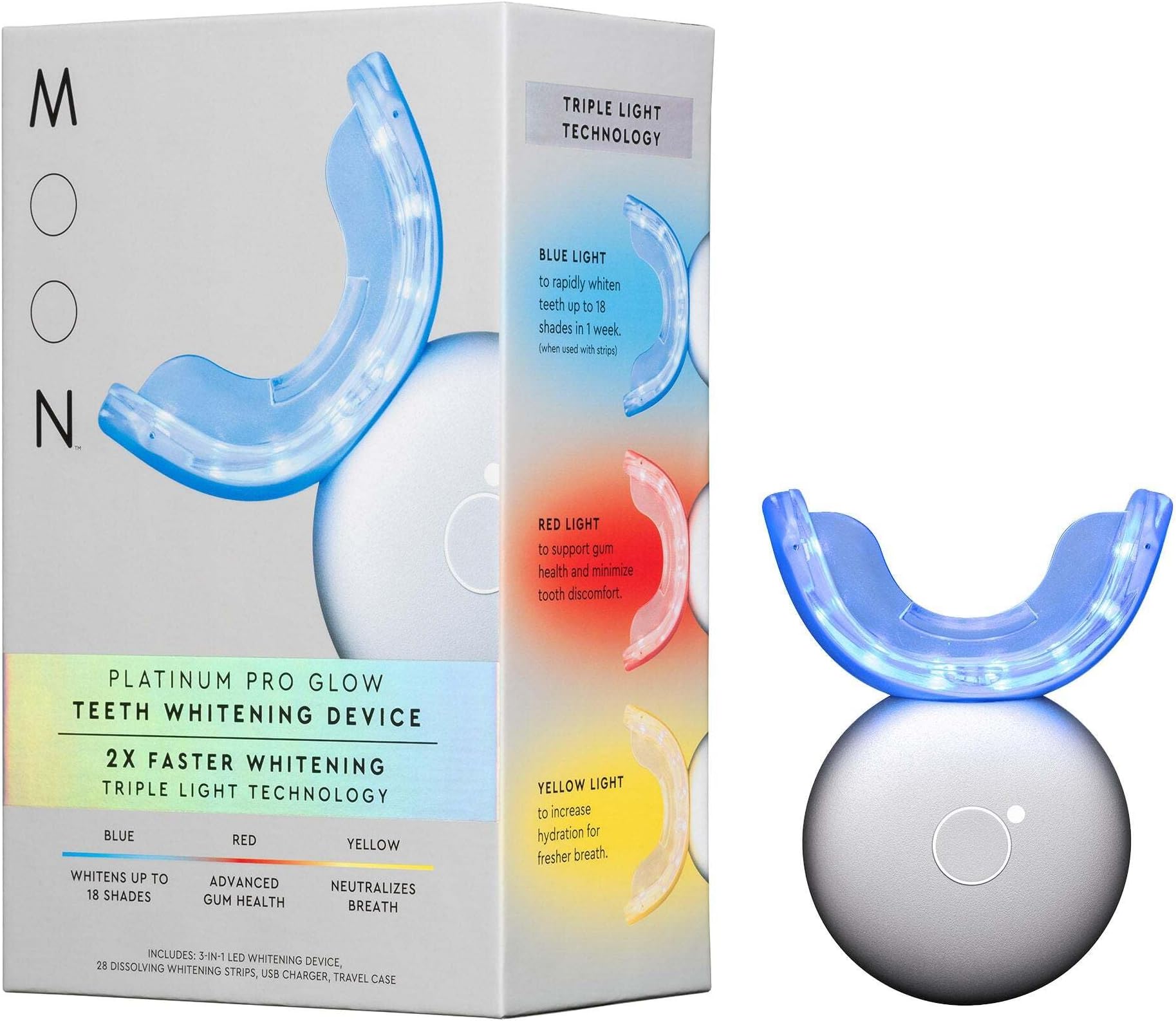 Amazon.com: MOON LED Teeth Whitening Kit - Platinum Teeth Whitener ...