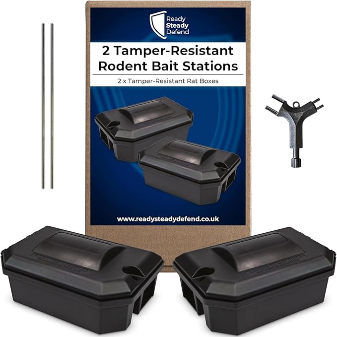 x2 Lockable Rodent Bait Stations - Effective Rat Traps/Rat Bait Boxes ...