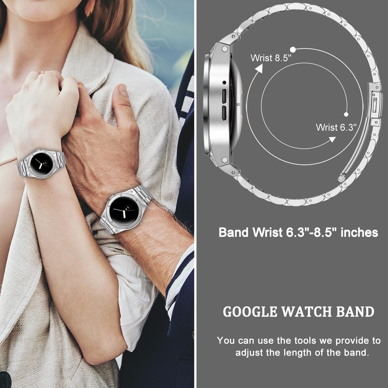 SUPLINK Stainless Steel Case with Band Compatible with Google Pixel ...