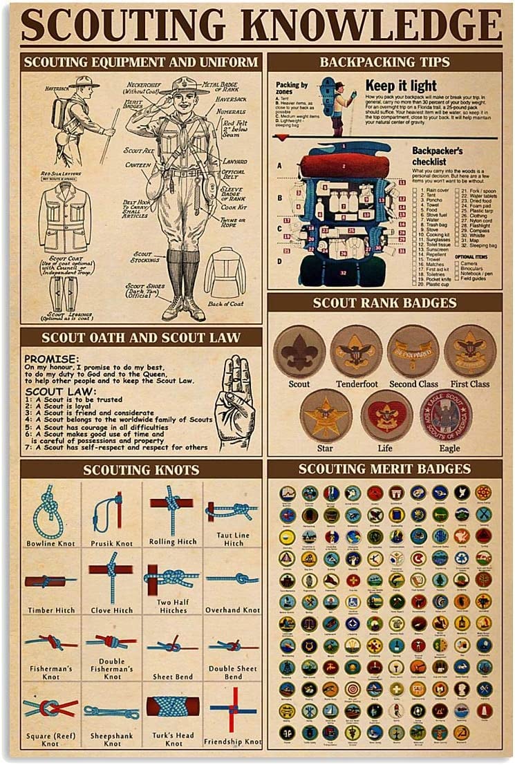Amazon.com: Retro Scouting Knots Guide Metal Tin Signs Scouting ...
