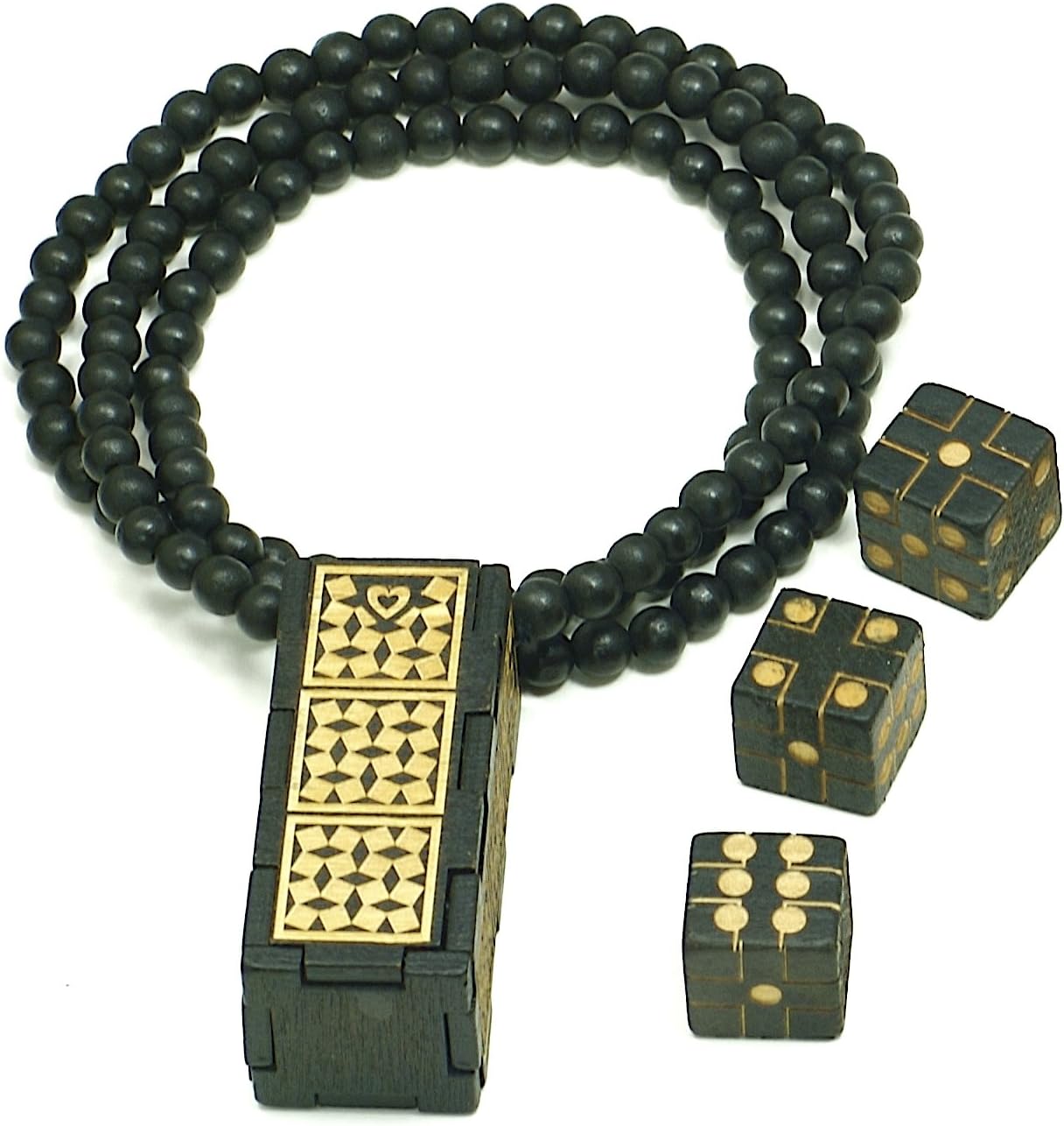 Amazon.com: GWOOD CEE-Lo Game Wood Box Set Black and Maple Color ...