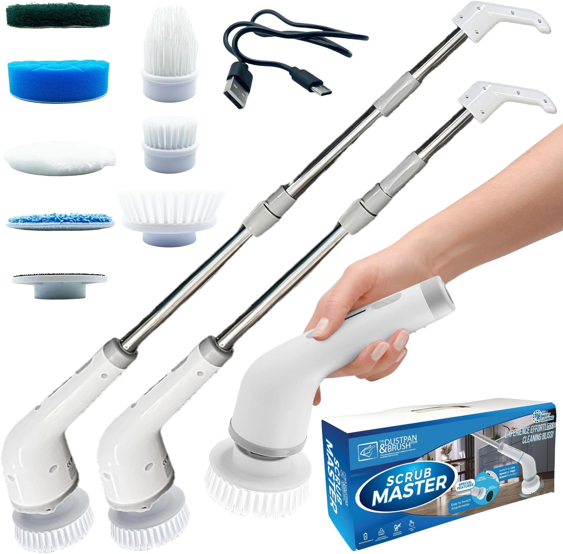 JML Electric Cleaning Brush - Long Handled Electric Scrubber ...