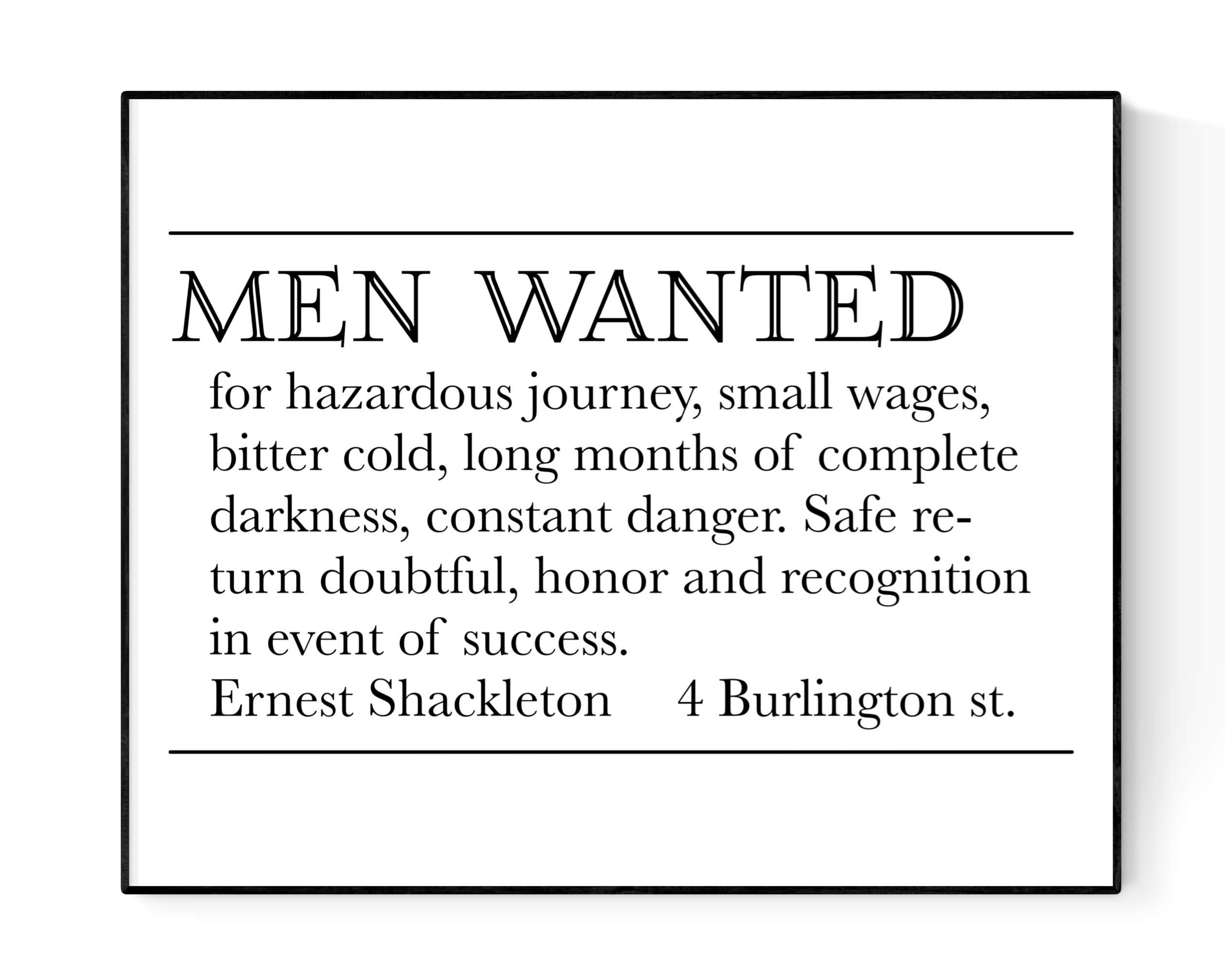 Amazon.com : Ernest Shackleton Expedition Help Wanted Advertisement ...