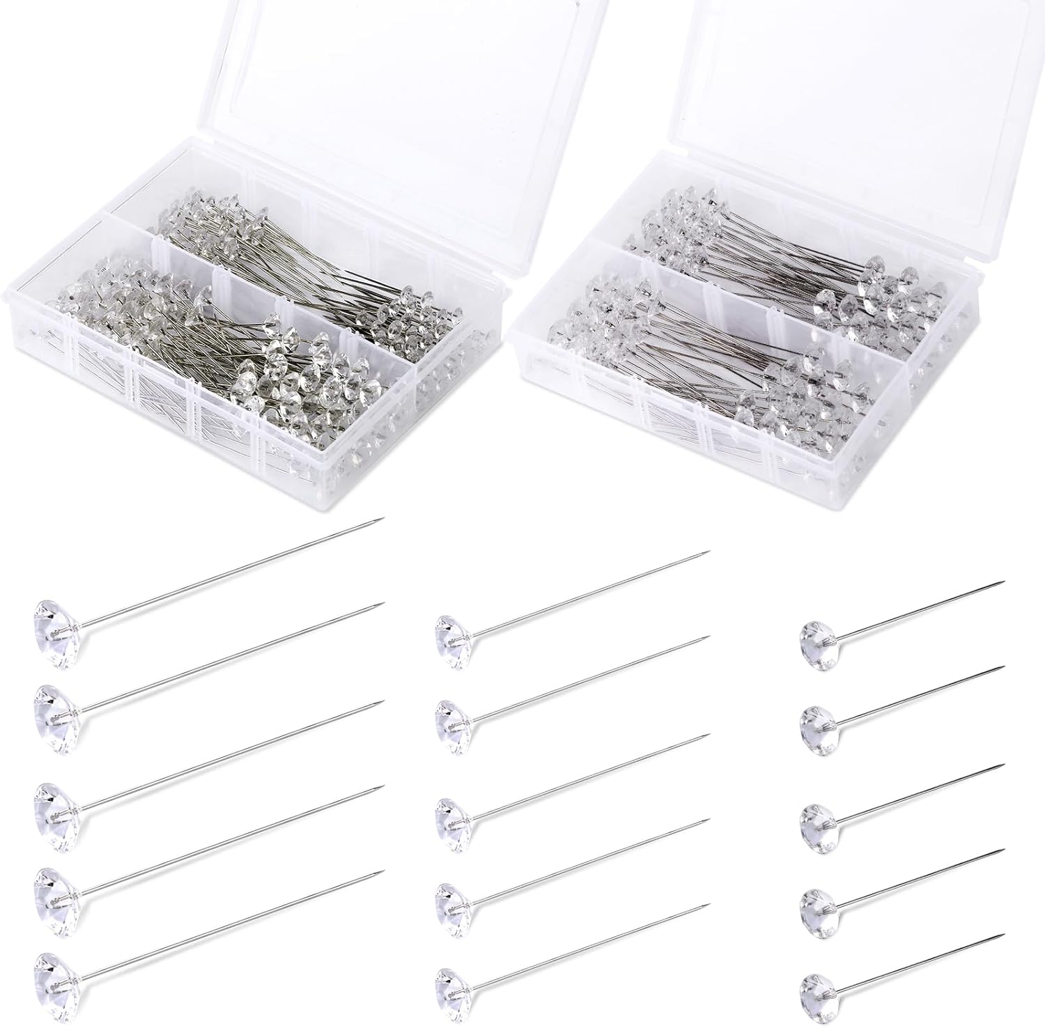 Amazon.com: 300 Pieces Diamond Pins, Bouquet Corsage Pins, 3 Sizes ...