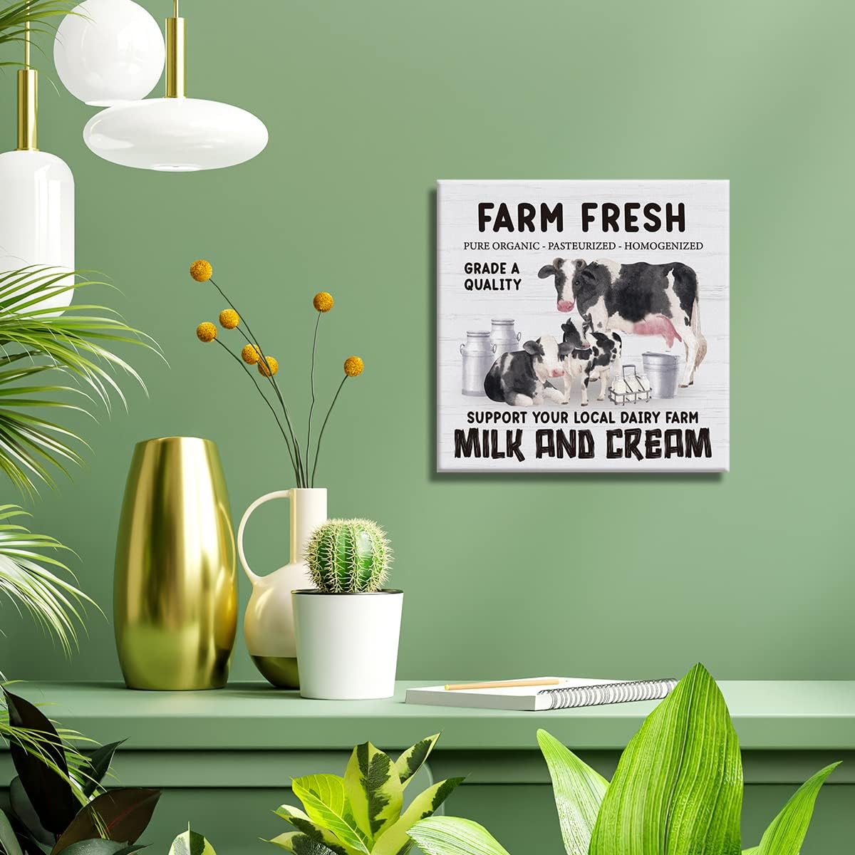 Póster de granja de vacas lecheras de vacas lecheras, decoración de ...