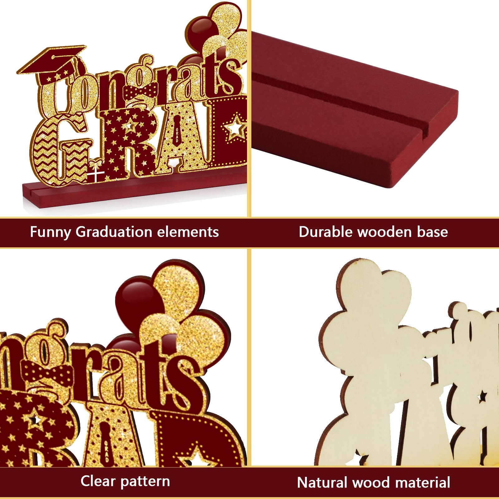 Buy 4 Pieces 2021 Graduation Party Decorations Wooden Class of Grad ...