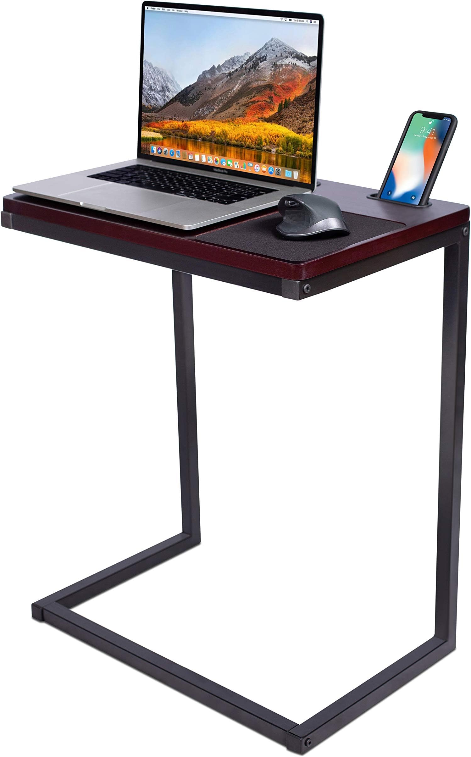 Amazon.com : Sofia + Sam Sofa Table TV Tray with Tablet and Phone Slots ...