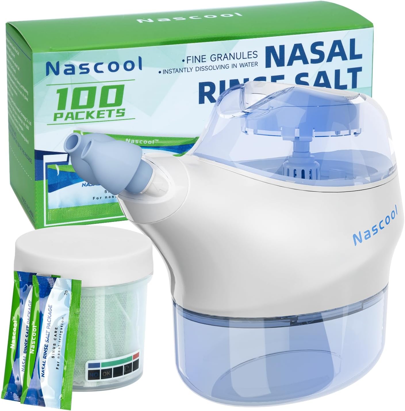 Amazon.com: Nascool Nasal Irrigation System with 150 Salt Packets ...
