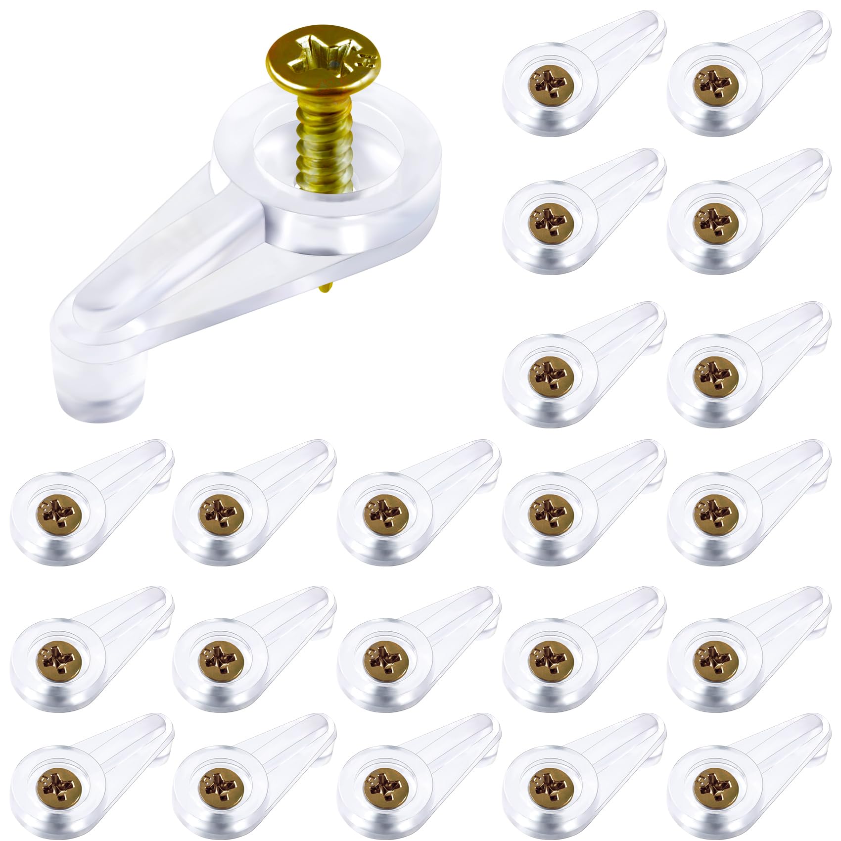 Uxcell Glass Retainer Clips Kit, 20mmx11mm Cabinet Door Clips Mirrors