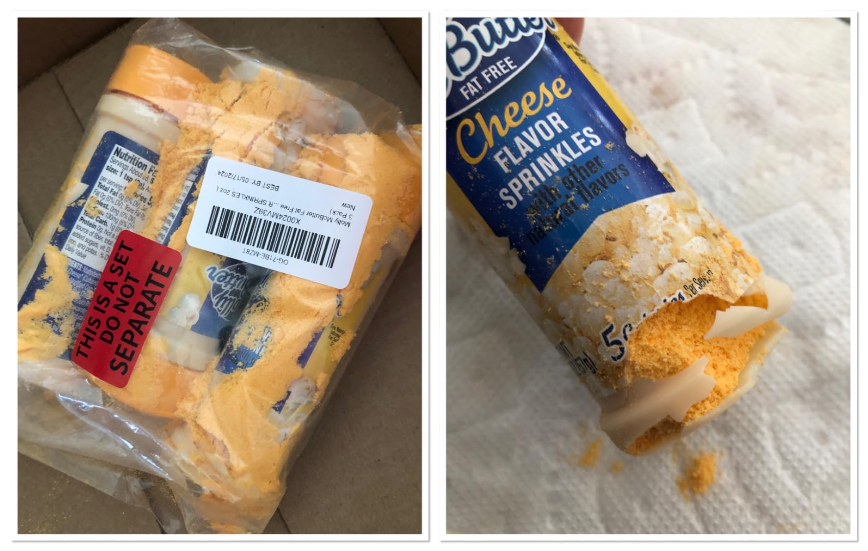 Amazon.com : Molly McButter Fat Free CHEESE FLAVOR SPRINKLES 2oz (3 ...