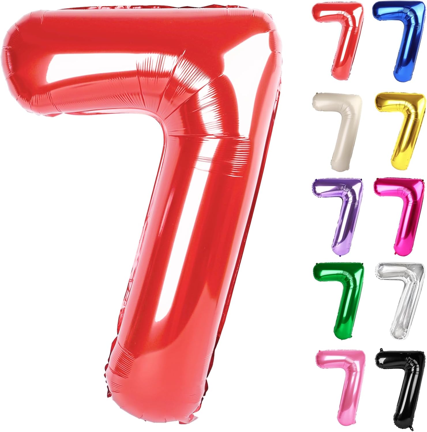 Amazon.com: Red Number 7 Balloon 40 Inch, 7 Balloon Number, 7th ...