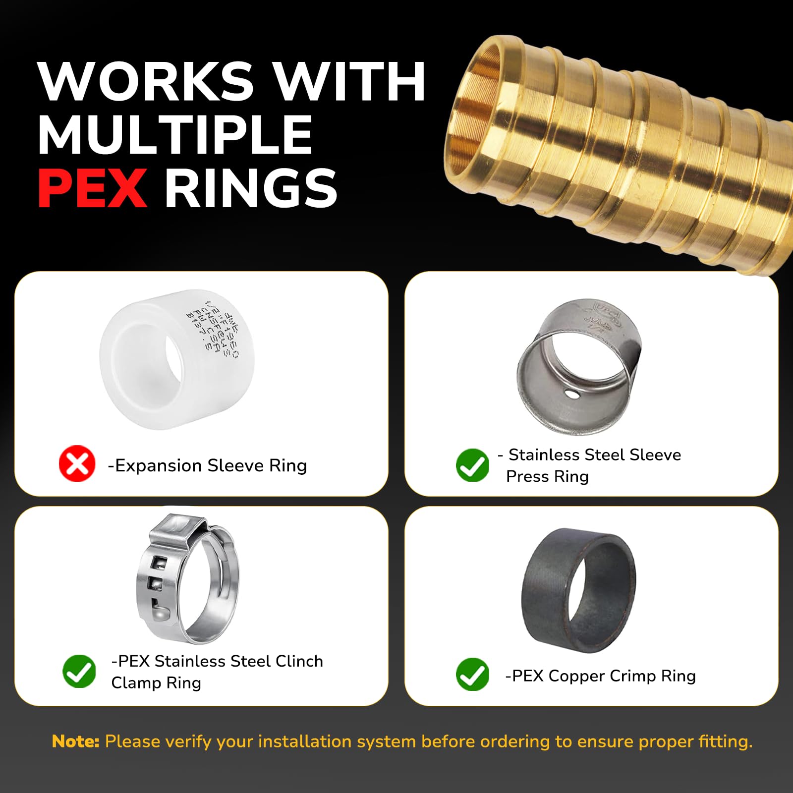 Snapklik.com : 1/2" Pex Coupling, 24 Pack Pex Fittings, NSF & UPC ...