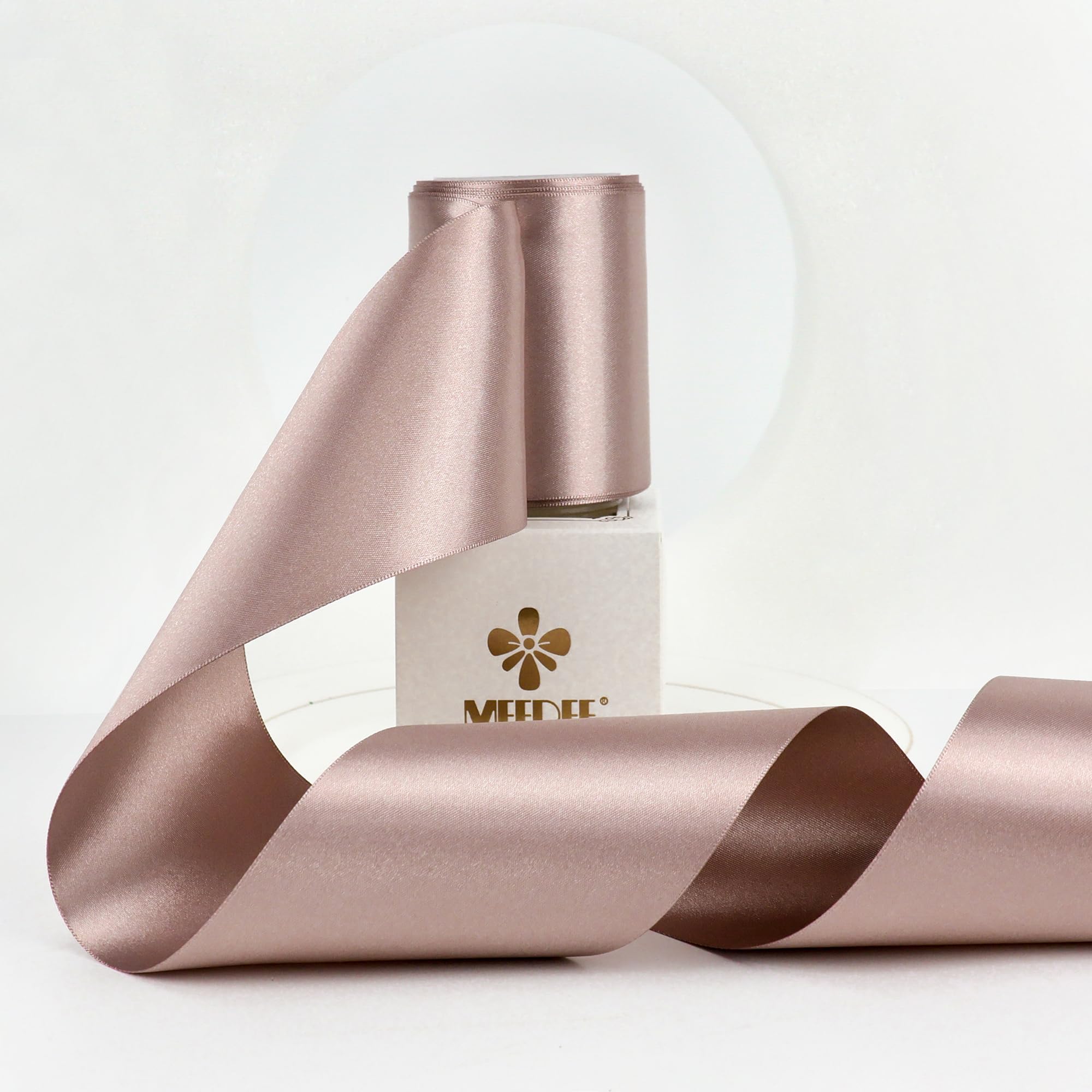 Amazon.com: MEEDEE Dark Pink Satin Ribbon Lux Double Faced Satin Ribbon ...