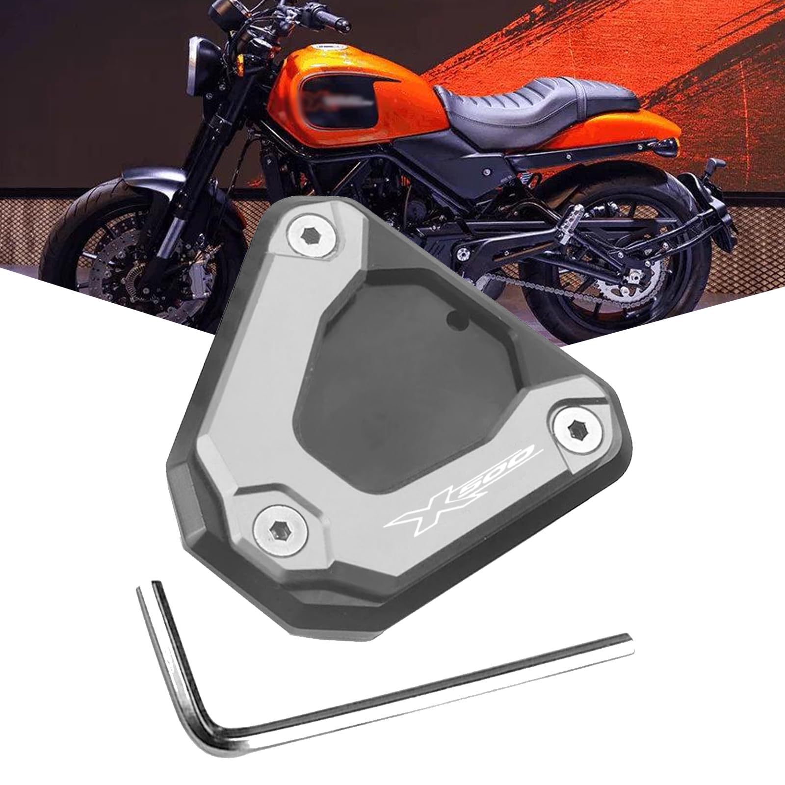 Amazon | HUANGCJCJ FOR X500 x500 2023-2024 アルミサイドスタンド引伸キックスタンドプレートパッド ...