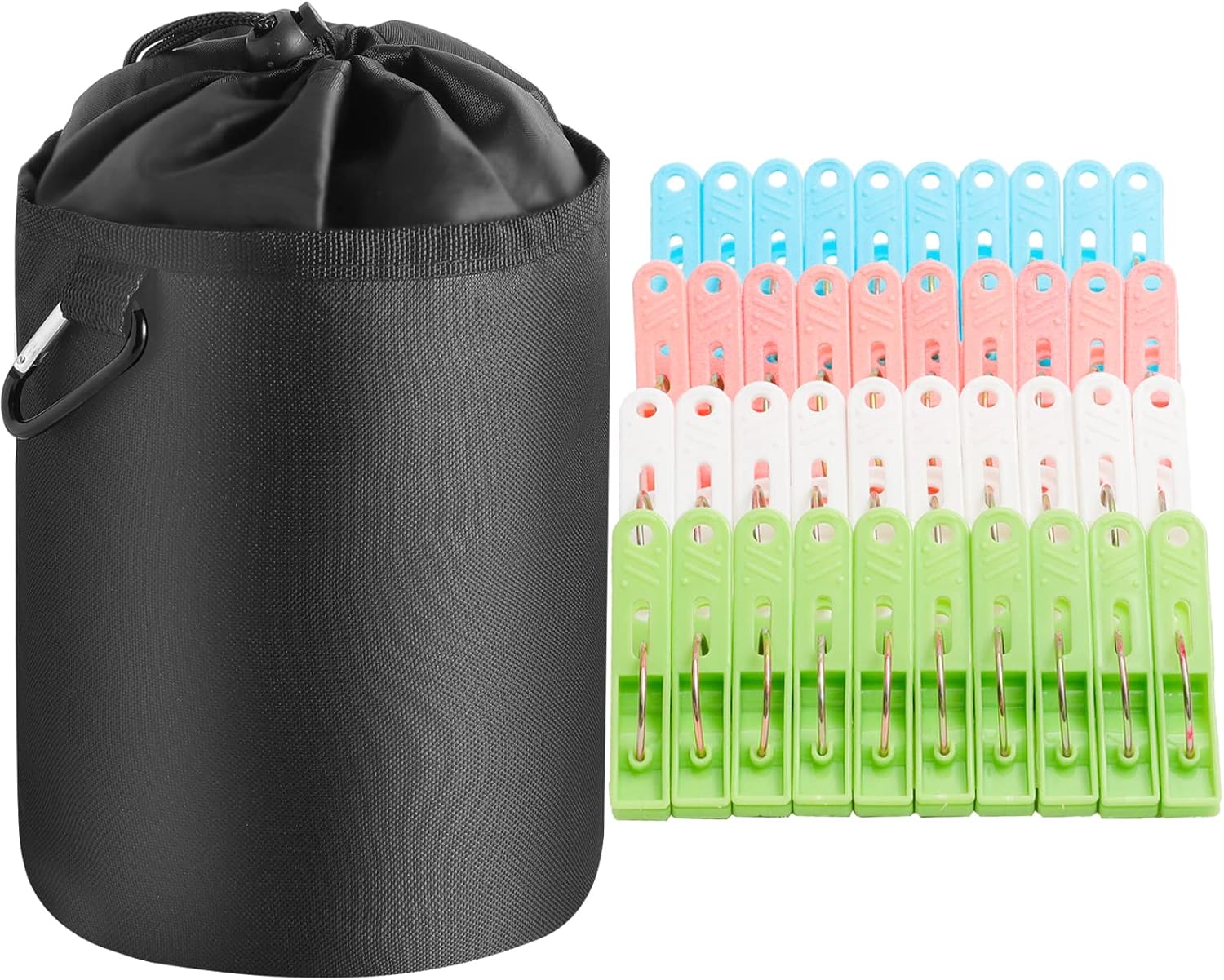 Bakecat Clothes Pegs and Peg Bag, 40Pcs Plastic Clothes Pegs for ...