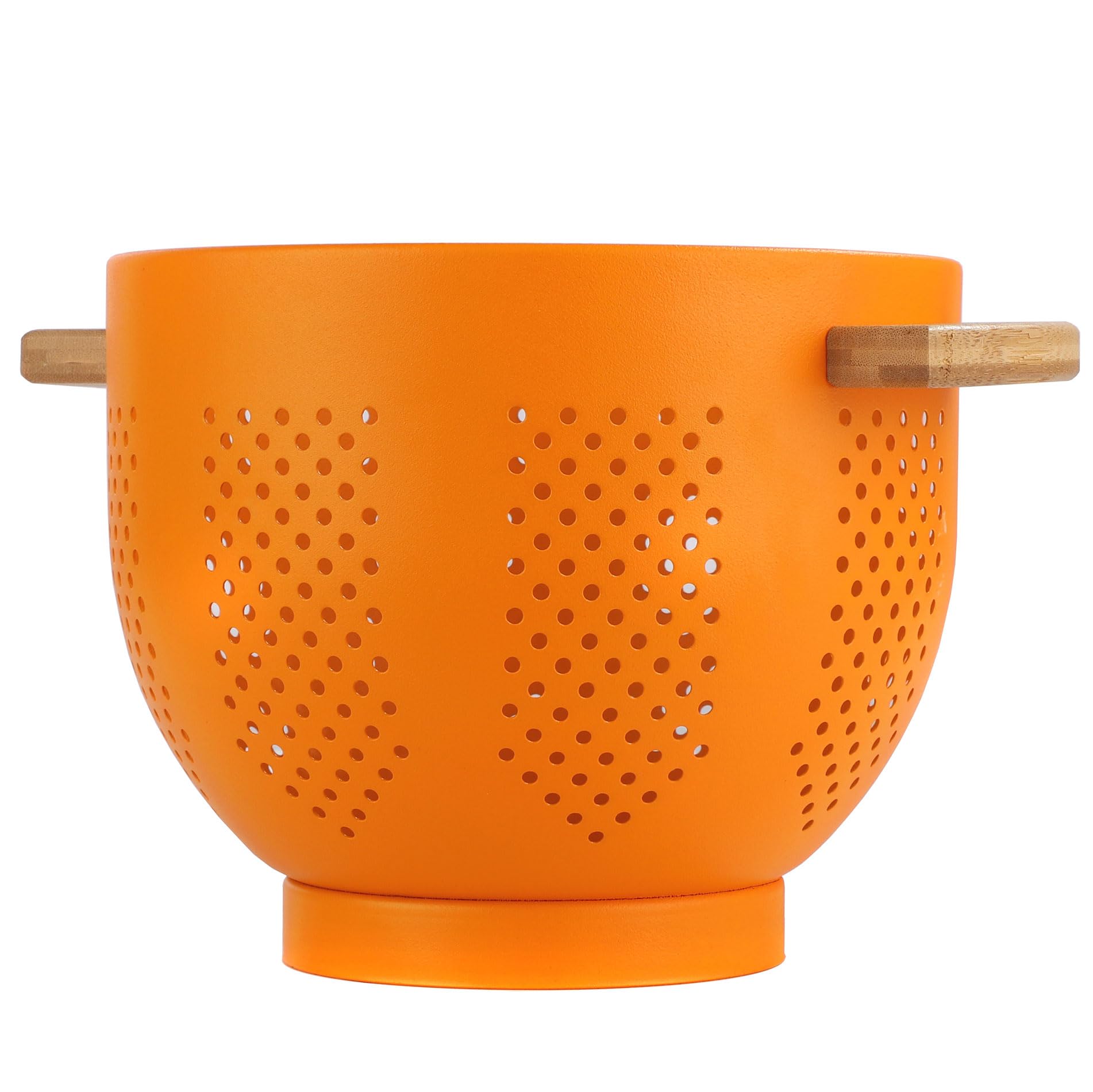 Metal Colander with Wood Handle, Powder Coated Kitchen Essential 22cm ...