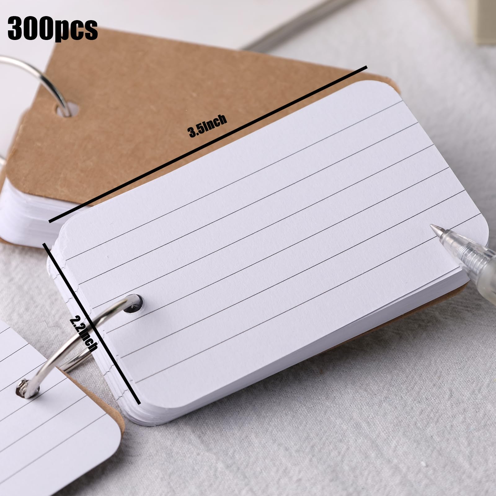 Snapklik.com : 300PCS Small Index Cards, 2.2 X 3.5 Inches White Lined ...