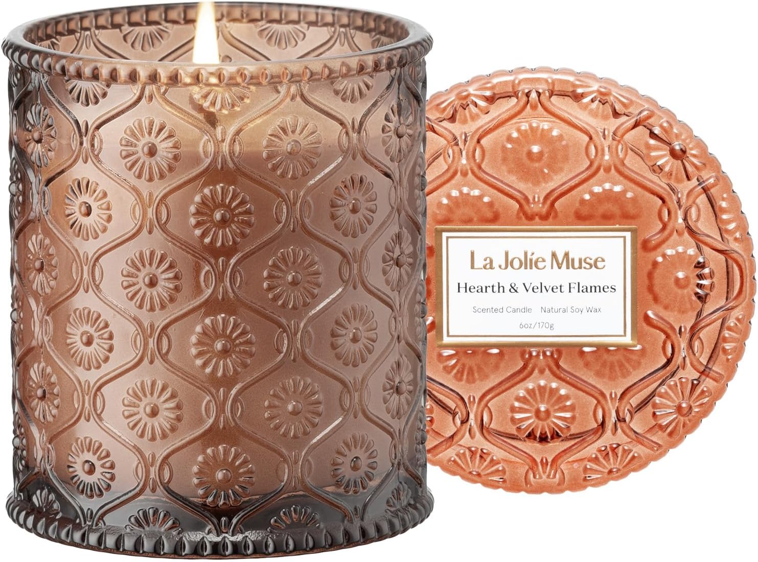 Amazon.com: LA JOLIE MUSE Hearth & Velvet Flames Scented Candles ...