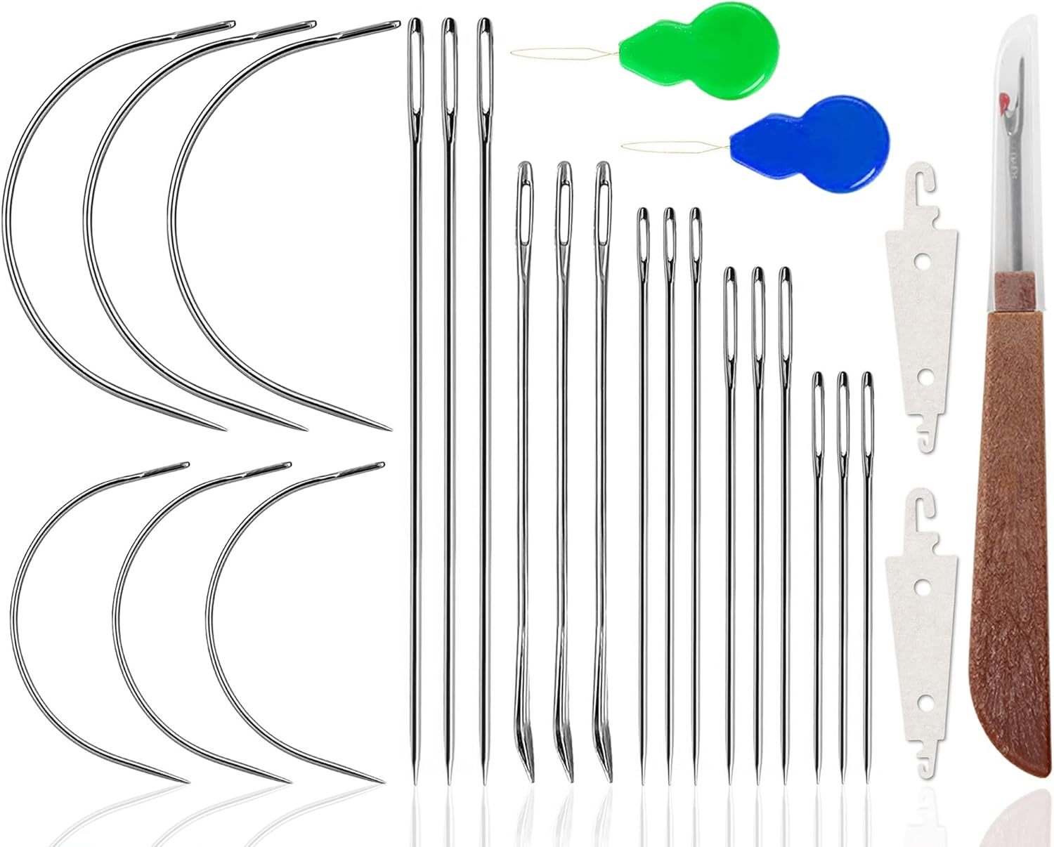 Amazon.com: 26pcs Heavy Duty Hand Sewing Needles Kit Leather Craft ...