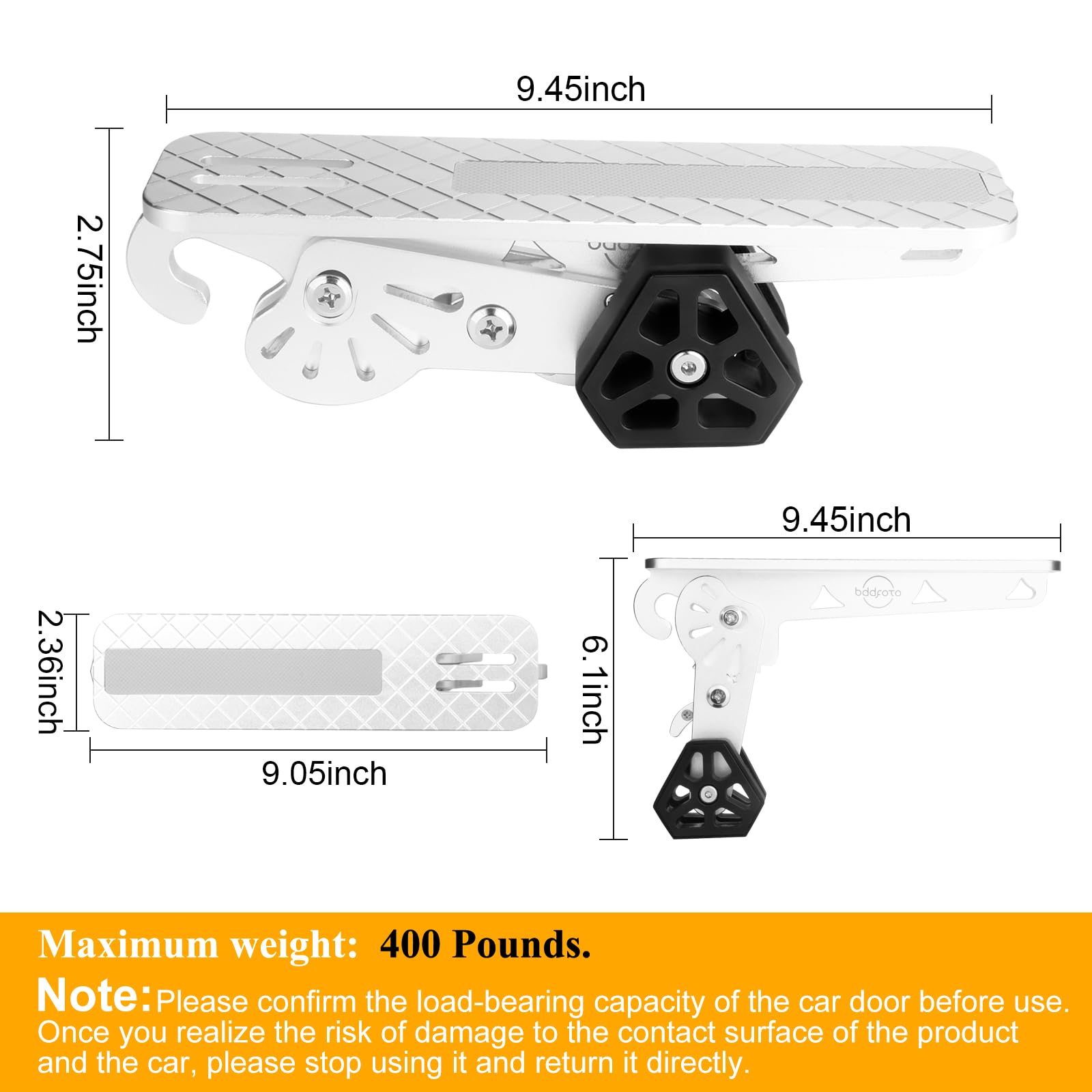 Snapklik.com : Car Door Step, BDDFOTO Universal Fit Foldable Roof Rack ...