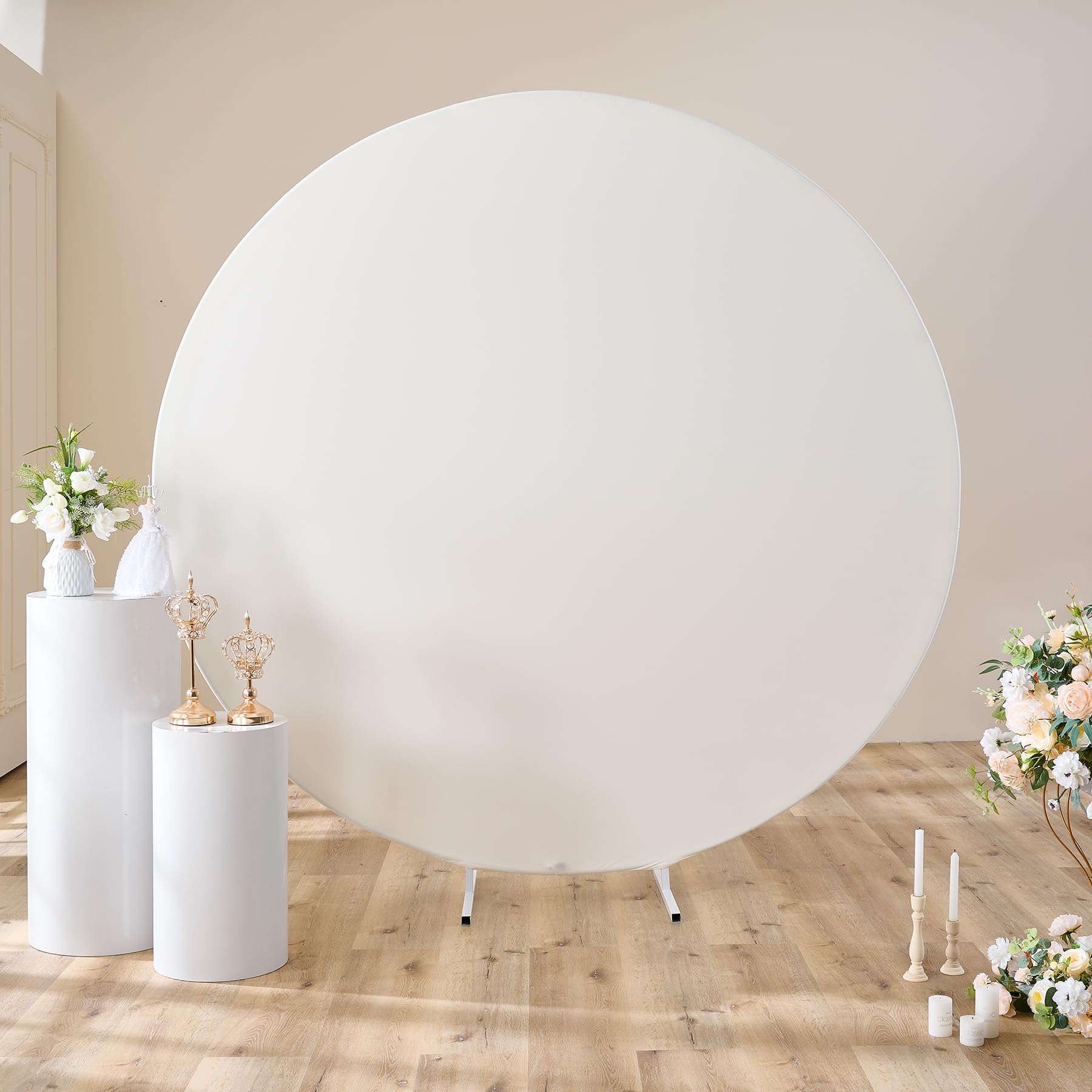 Amazon.com : 7.2ft Ivory Round Backdrop Cover for 7ft / 7.2ft Circle ...