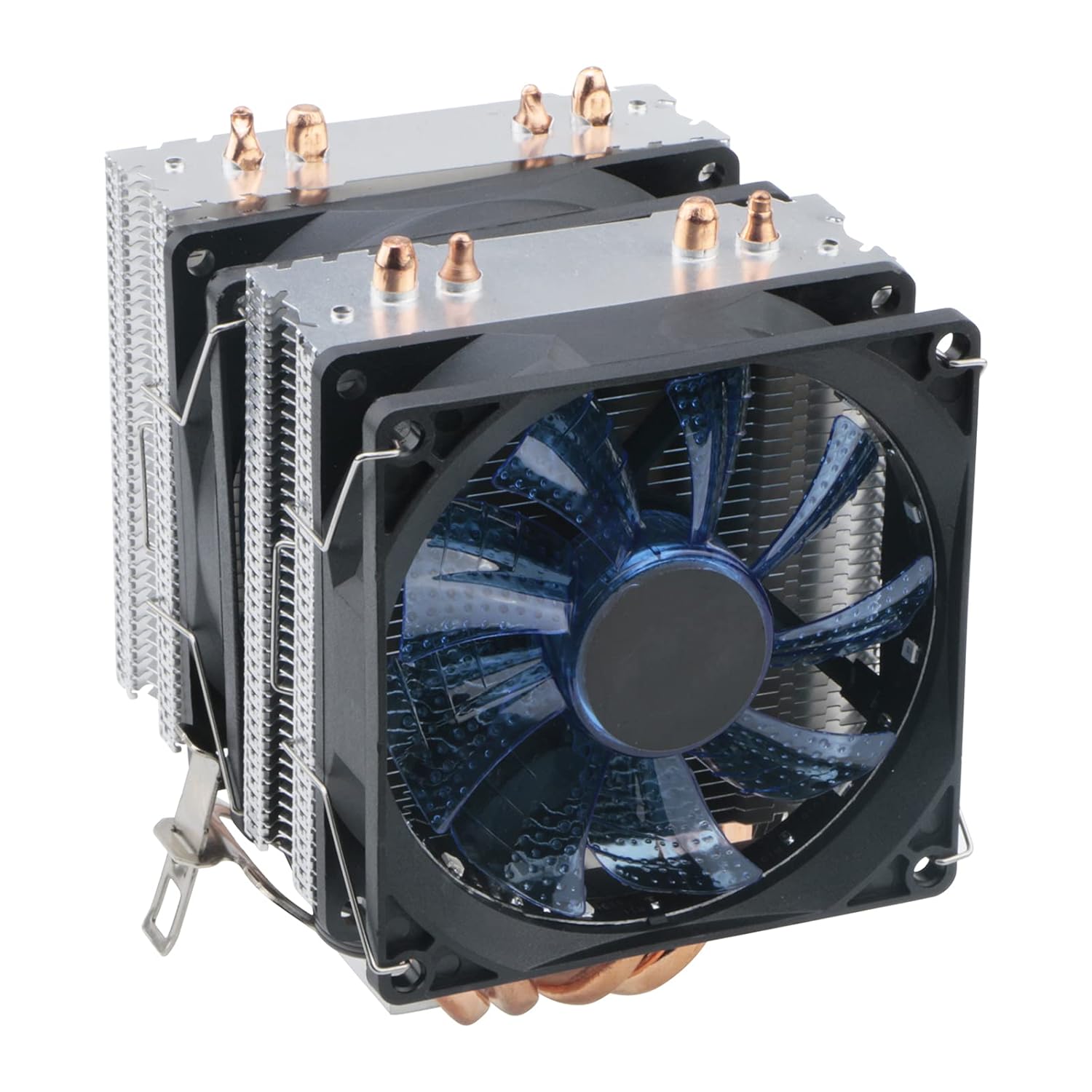Rowiz Dual Tower 3 Pin CPU Cooler with 4 Heatpipes 3 90mm Cooling Fans ...