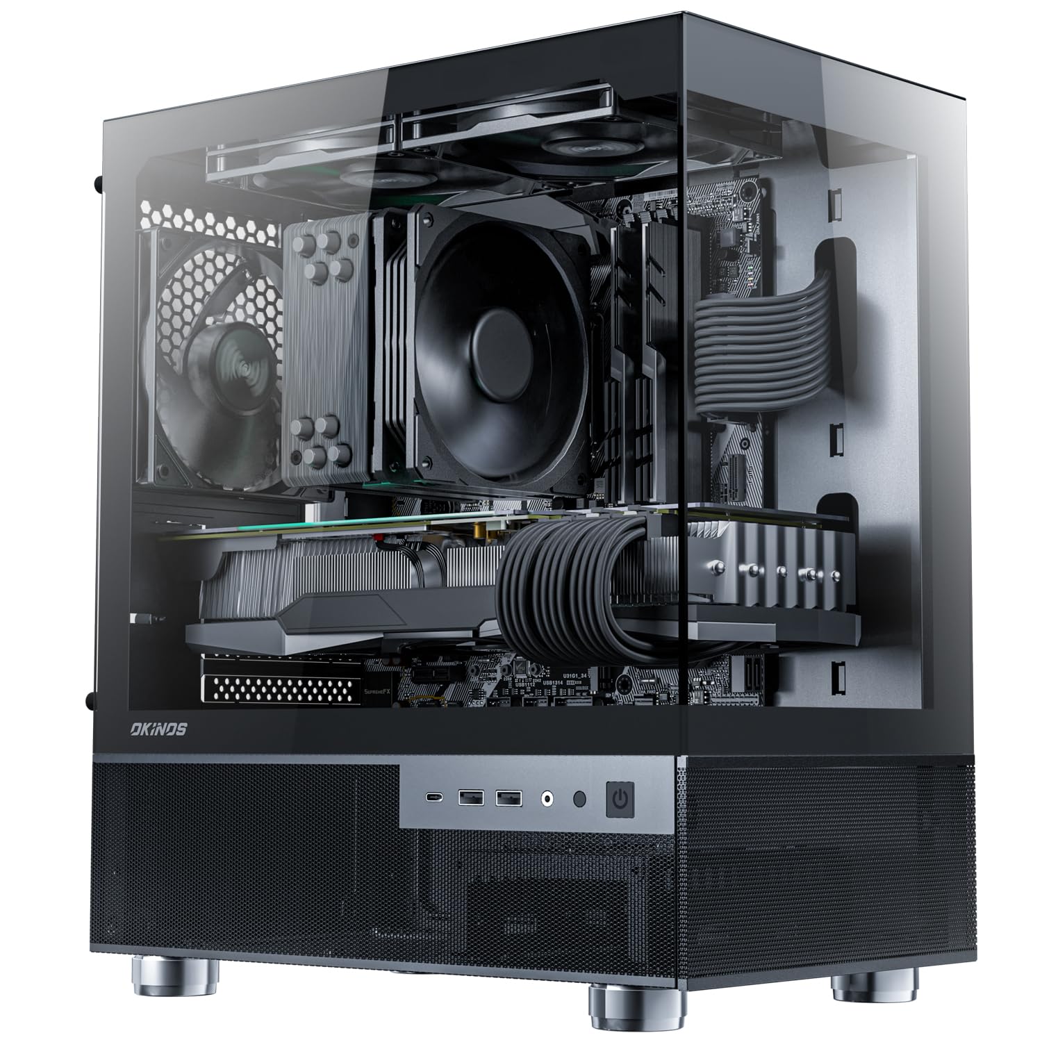 Amazon.com: Okinos Aqua 3 Air, Micro ATX Case, MATX PC Case with 3 X ...