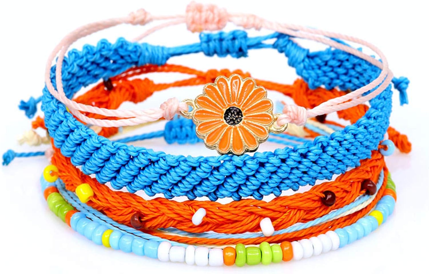 Amazon.com: Caiyao 5Pcs Bohemian Sunflower Flower Braided String ...