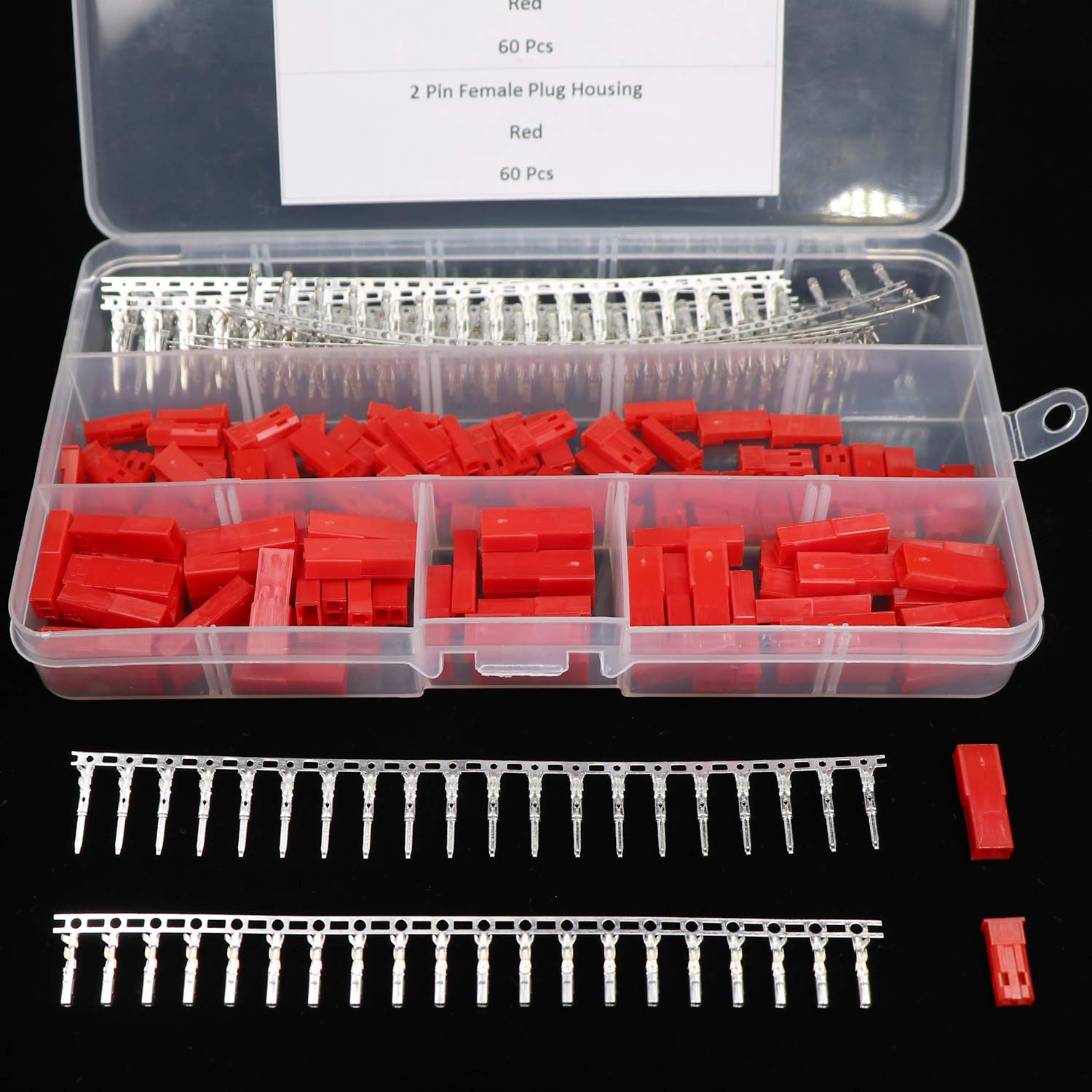 Snapklik.com : 360Pcs 2.54mm JST SYP 2 Pin Female Male Red Plug Housing ...