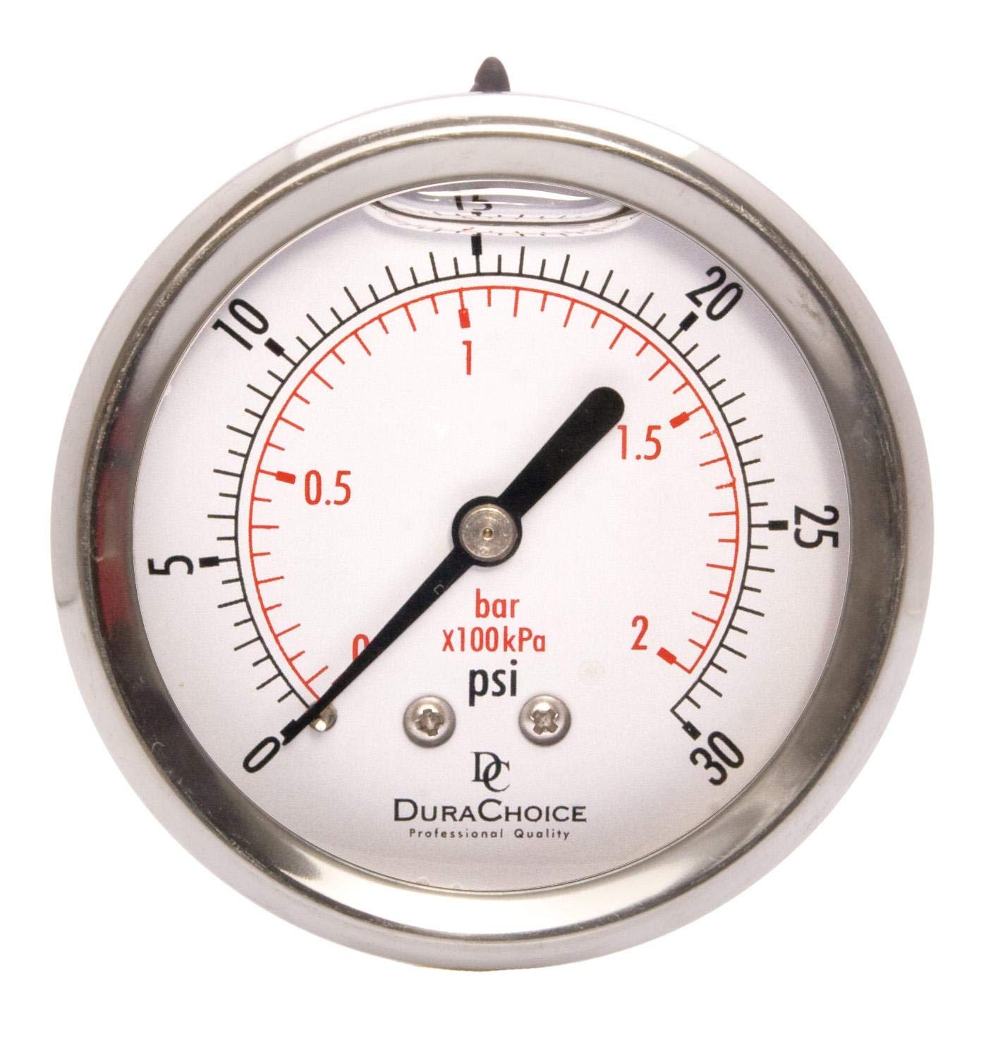 Amazon.com: DuraChoice 2-1/2" Liquid Filled Pressure Gauges - Stainless ...