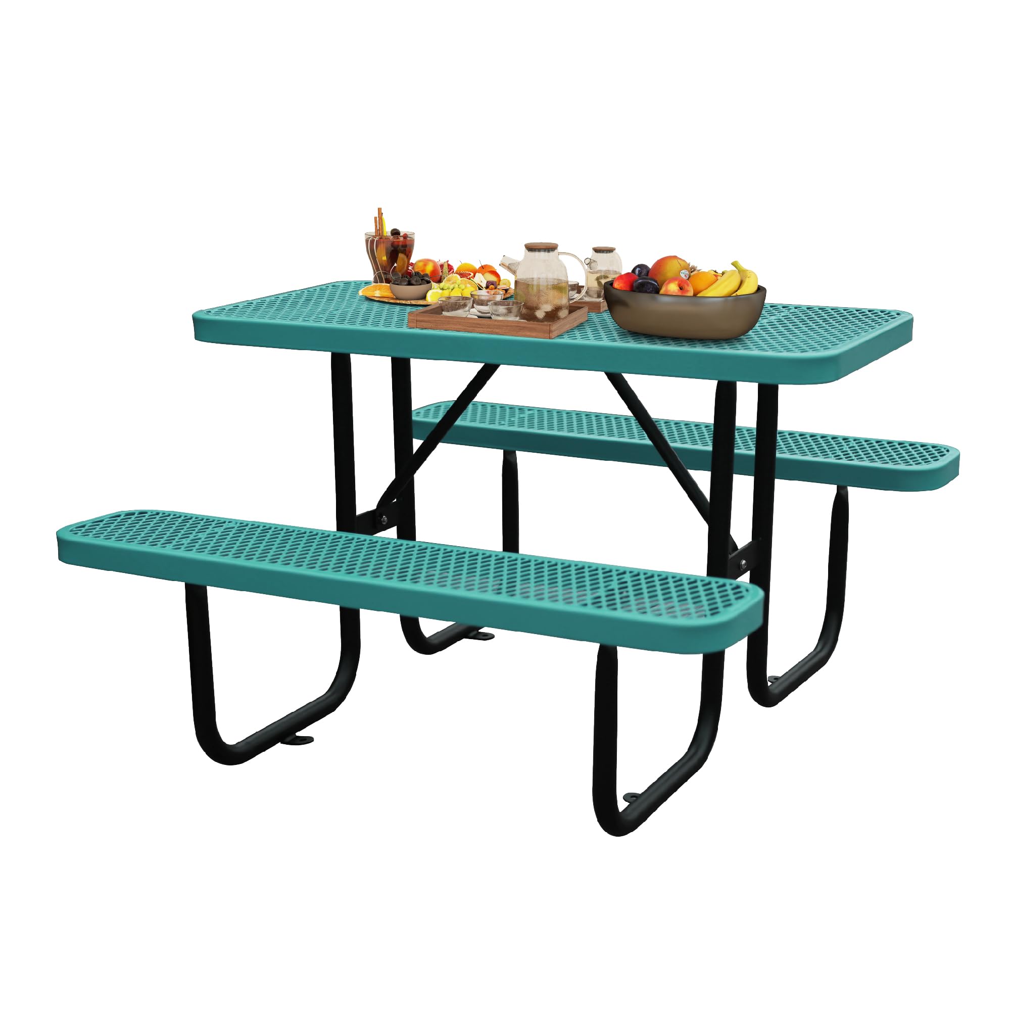 Amazon.com: 4FT/ 6FT Metal Picnic Tables for Outdoors, Commercial ...