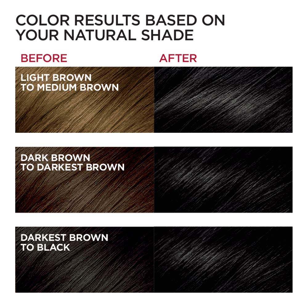 L'Oreal Paris Excellence Creme Permanent Hair Color, 1C Cool Black, 100 ...