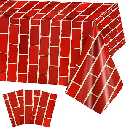 Amazon.com: PHOGARY 3pcs 4.26 x 9 feet Red Brick Tablecloth, Stone Wall ...