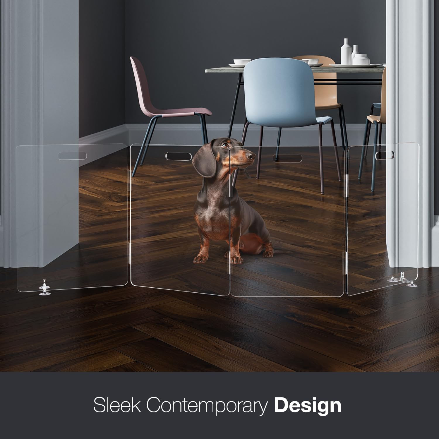 Snapklik.com : Premium Acrylic Dog Gate Fence Panel Large Clear Dog ...