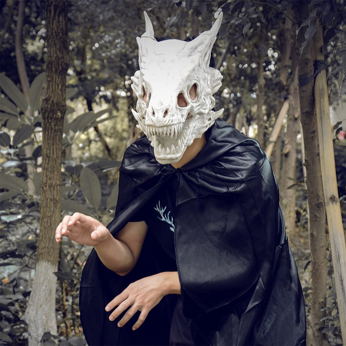 Movable Dragon Skull Mask Dinosaur Mask with Moving Jaw Halloween ...
