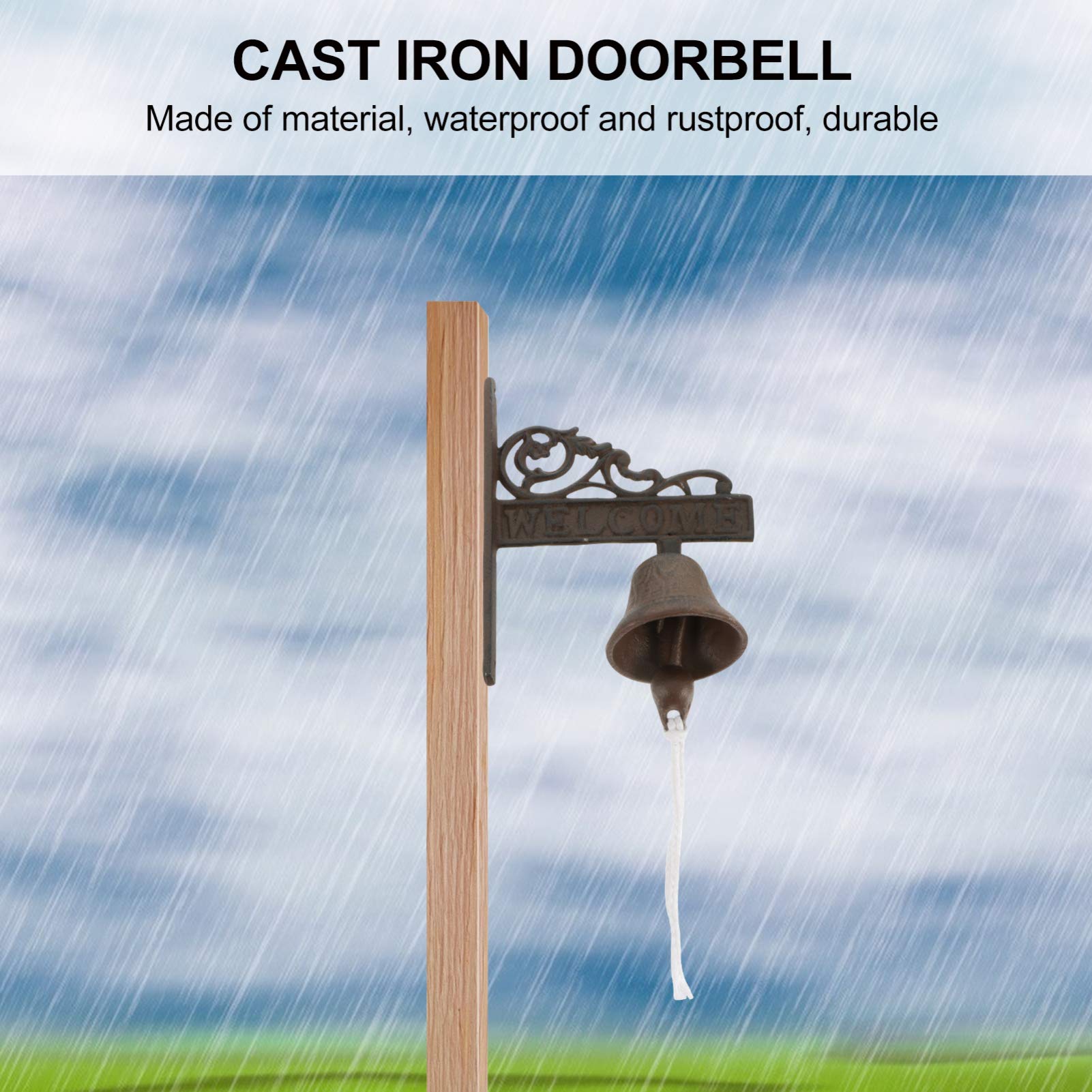 Wrought Iron Bell Hangers Vintage Forged Iron Dinner Bell Heart Decor,