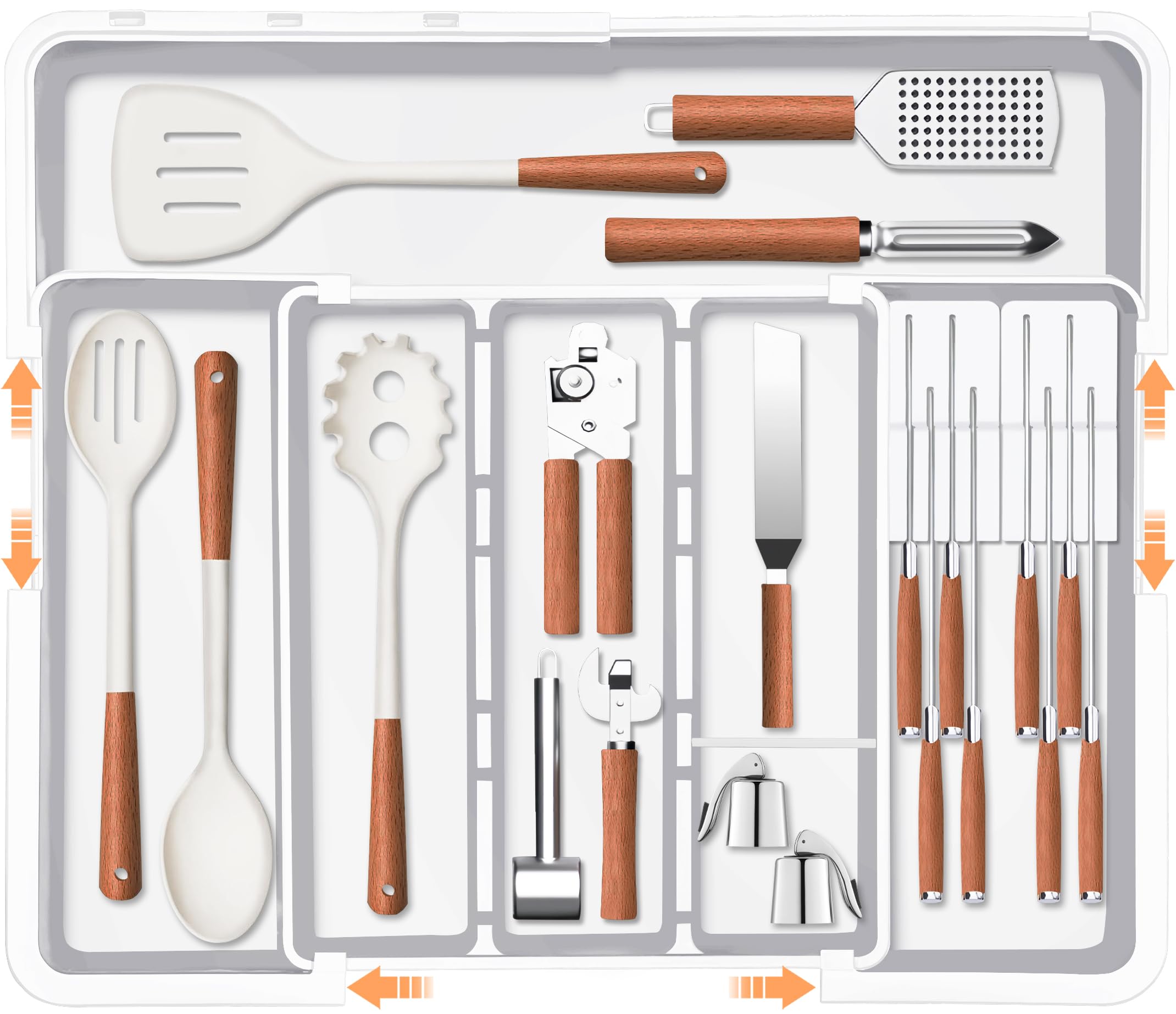 Amazon.com: Homecor Kitchen Utensil Drawer Organizer, Large 22"x 19 ...