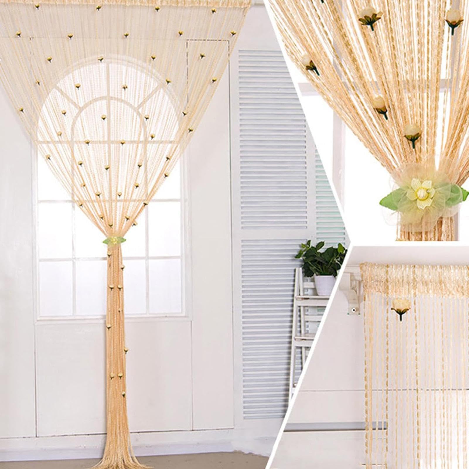 String Curtain Cheap 3x3m New Tassel Silver Line String Curtain