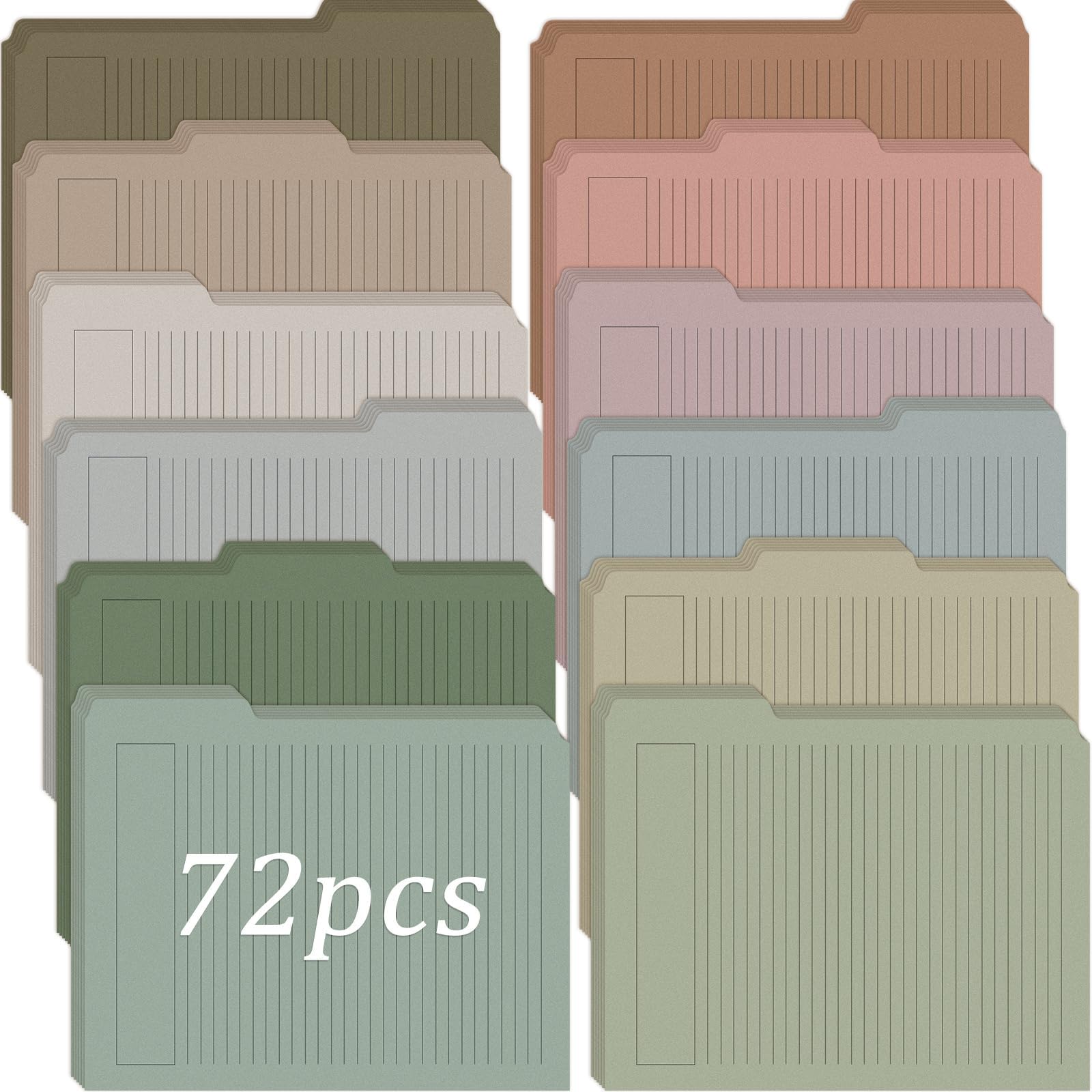 Amazon.com : Cholemy Manila Lined File Folders Letter Size 1/3 Cut Tab ...