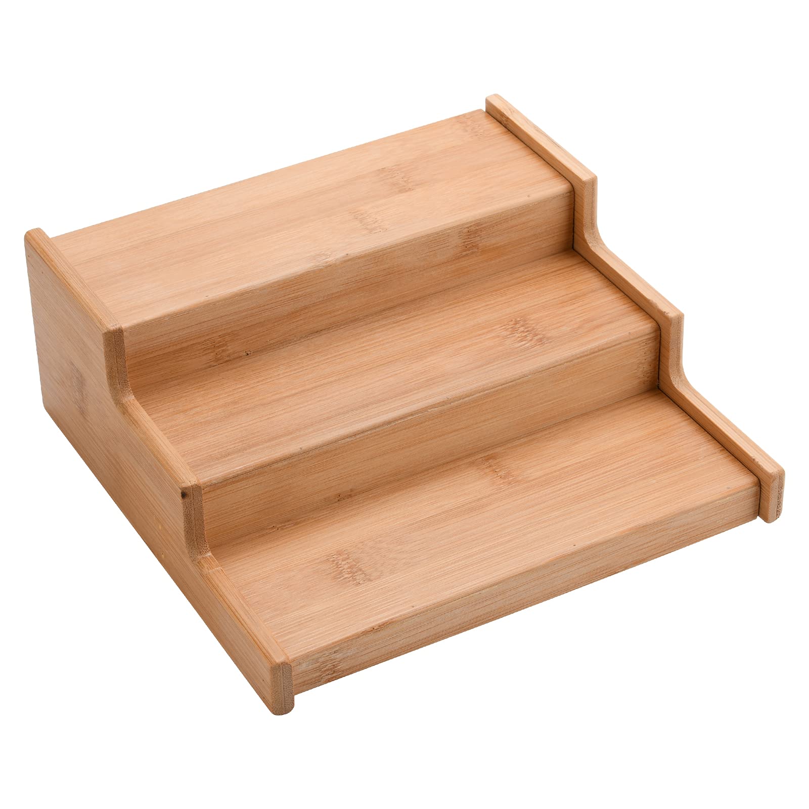 Snapklik.com : 3-Tier Bamboo Expandable Spice Rack, Step Shelf Cabinet ...