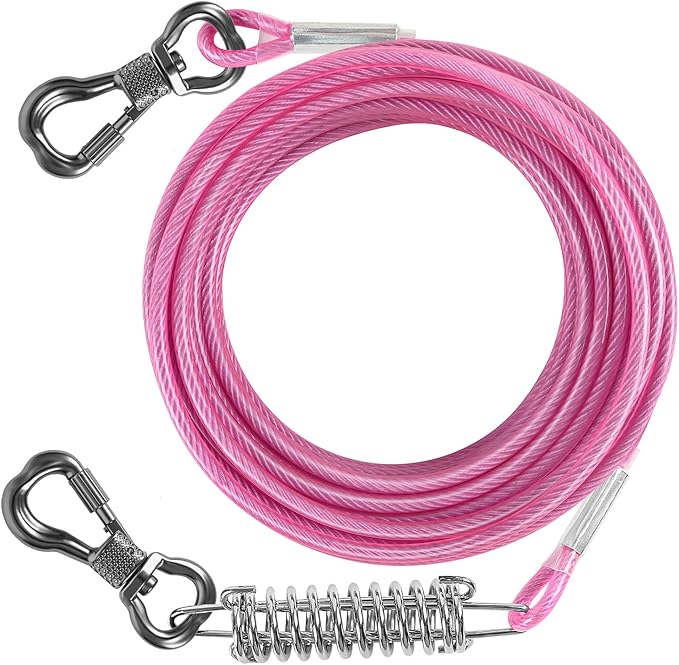 Amazon.com : Tresbro Dog Cable 50FT, Reflective Tie Out Cable for Dogs ...
