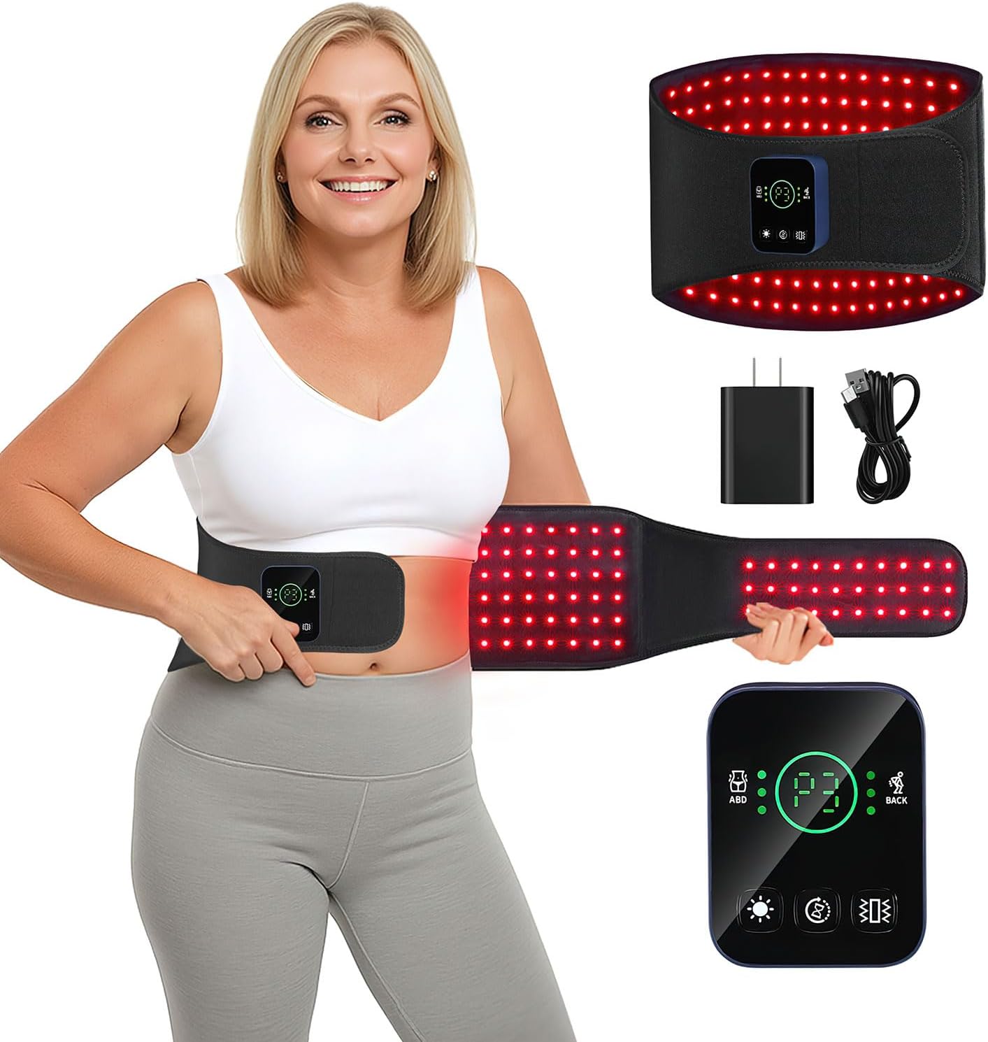 Amazon.com: Cordless Rechargeable Red Light Therapy Belt, Wearable ...