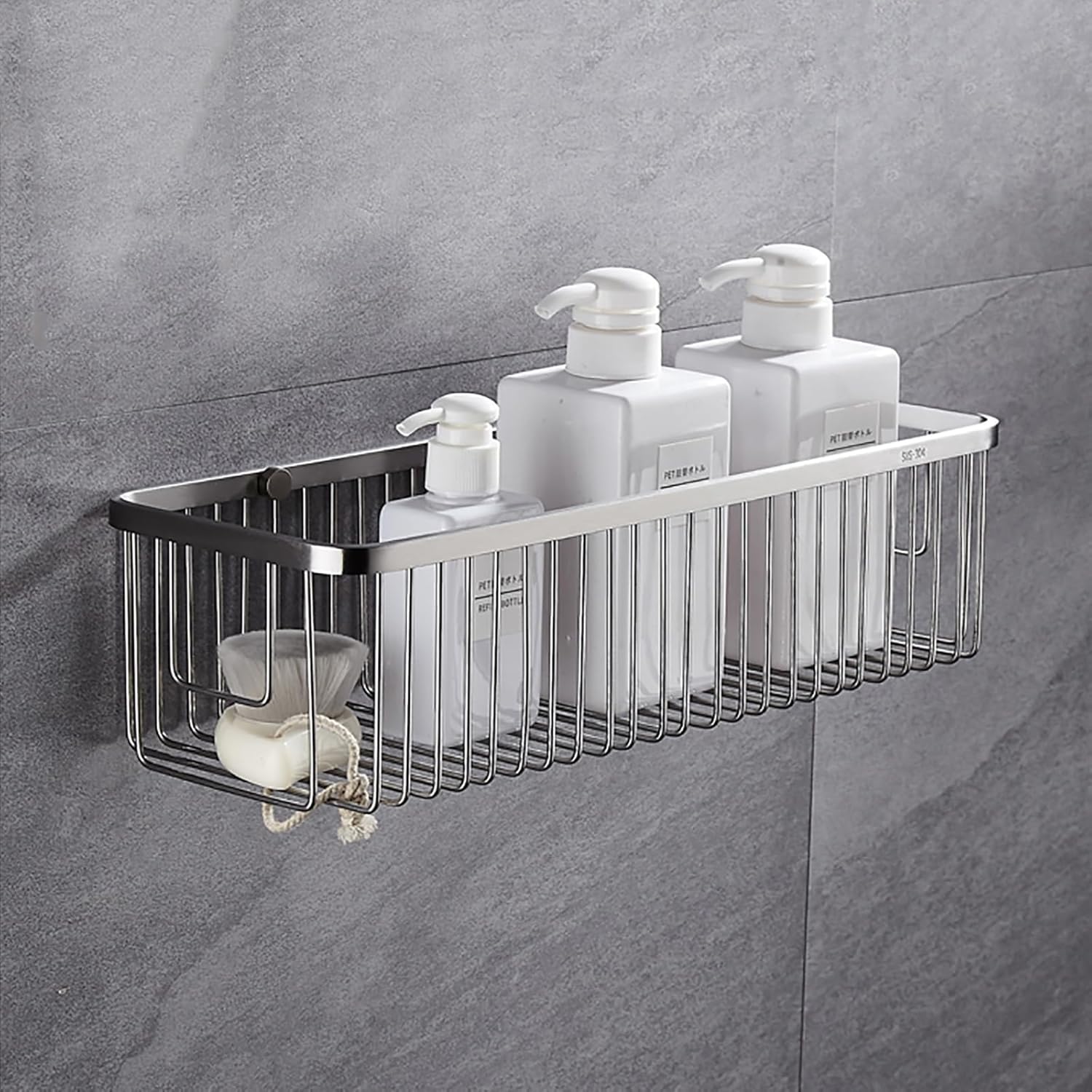 Amazon.com: sGAQG4QG Single-Layer Wall-Mounted Shower Shelves, Adhesive ...